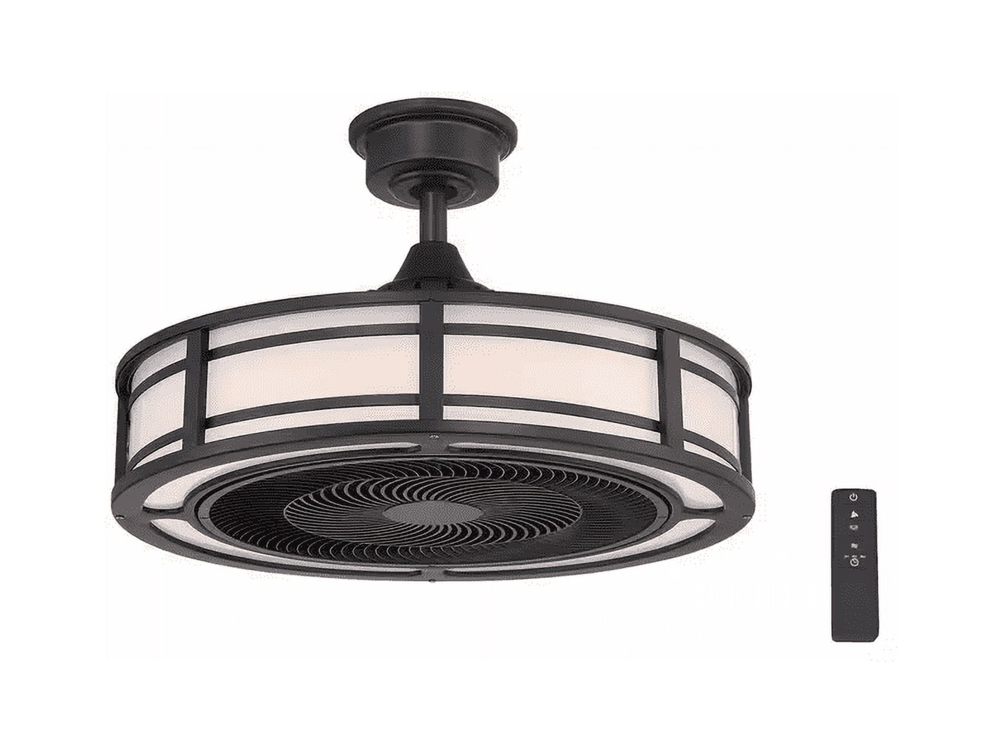 Brette III 23 in. Integrated LED Indoor/Outdoor Matte Black Ceiling Fan ...