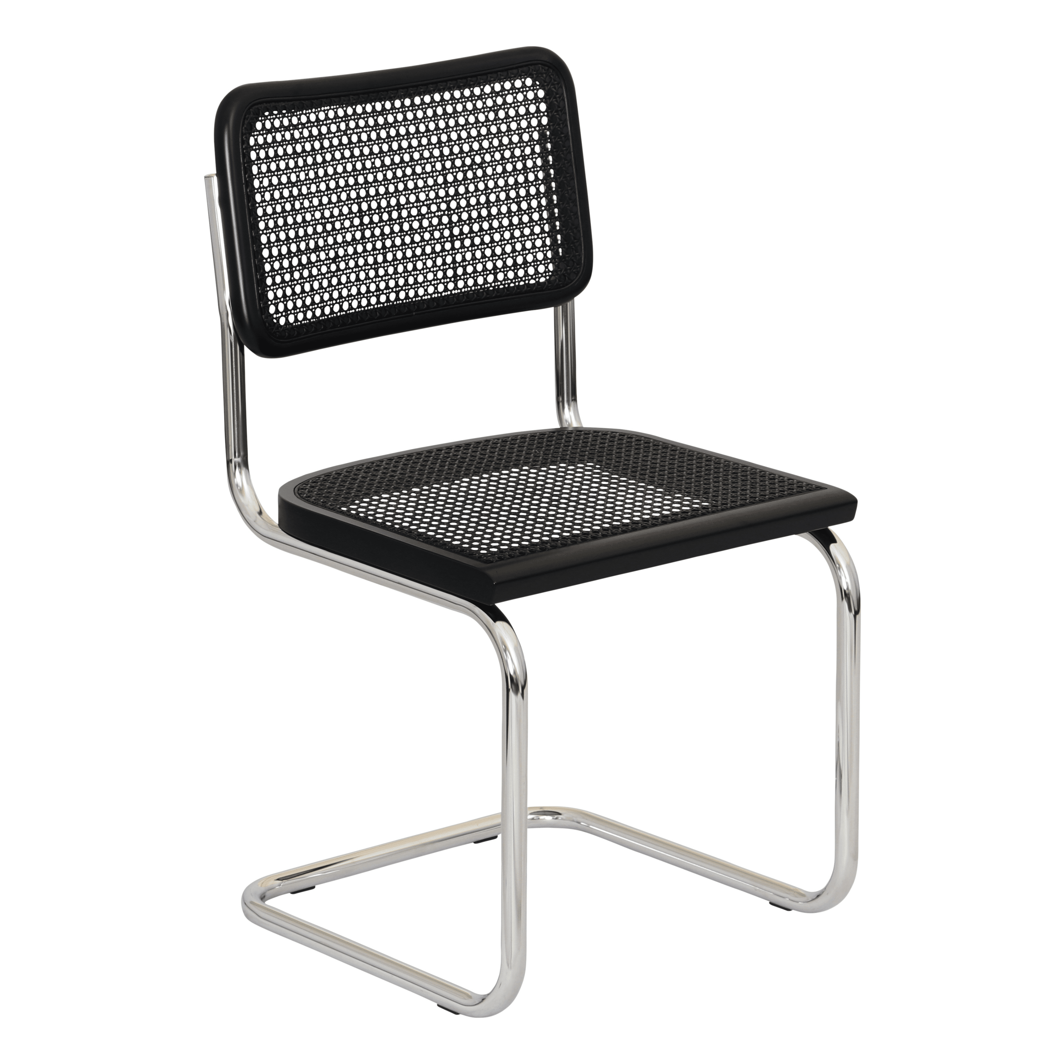 Breuer Chair Company Marcel Breuer B32 Cesca Cane Cantilever Side Chair w Chrome Steel Frame Black Wood Black Cane Made in Italy by Furnish Theory Walmart
