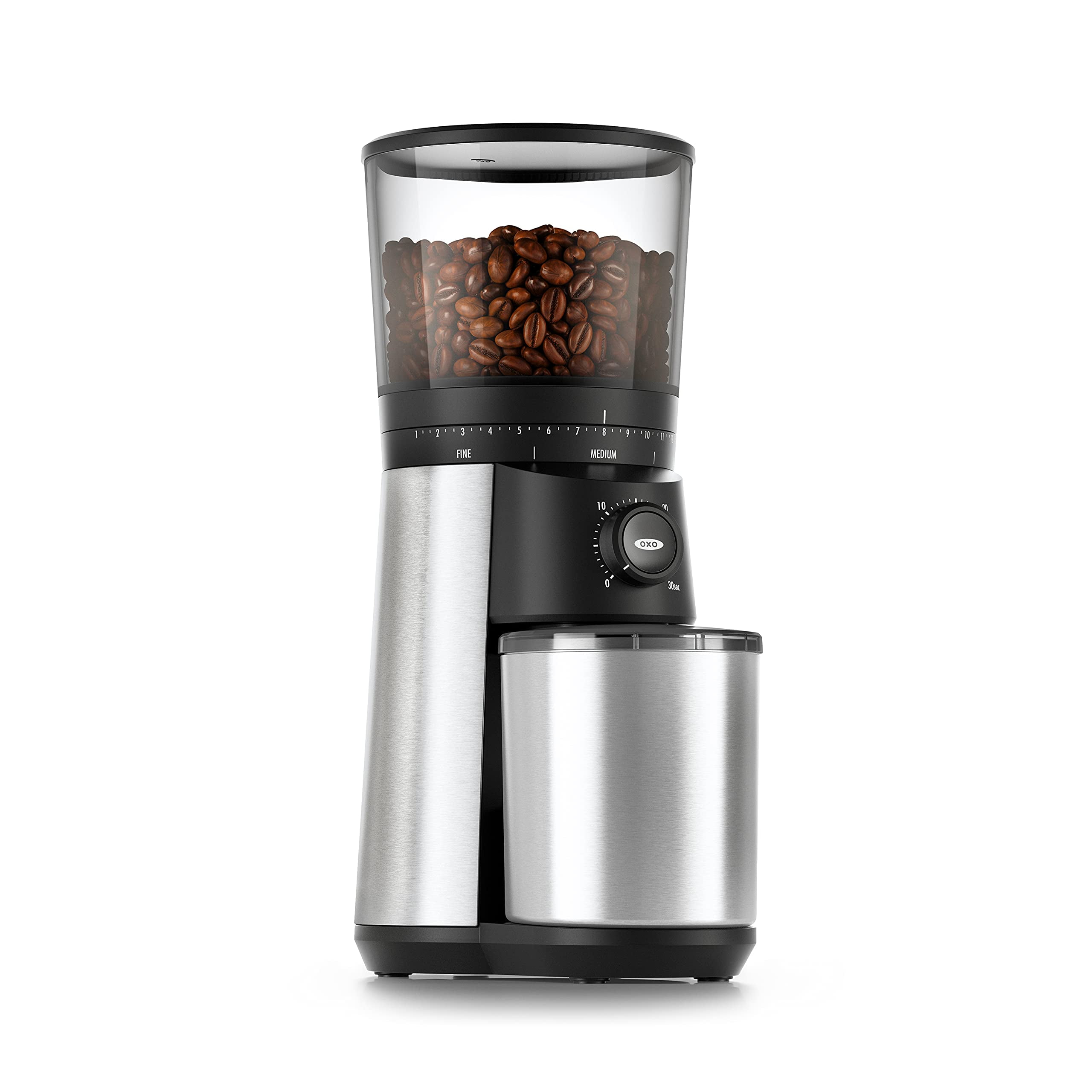 Brew Conical Burr Coffee Grinder - Silver, Stainless Steel Burrs, One ...