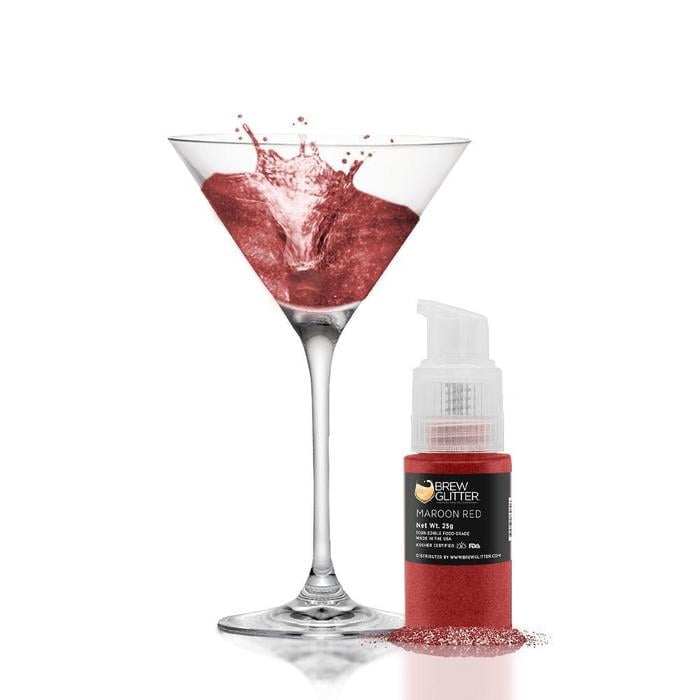 Brew Glitter - Maroon Red Edible Drink Glitter - Bold Sparkle, Beverage ...