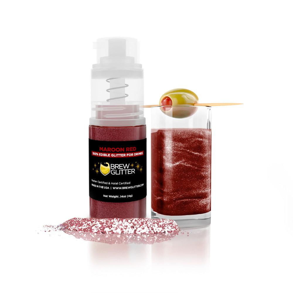 Brew Glitter - Maroon Red Edible Drink Glitter Mini Spray Pump(4 grams ...