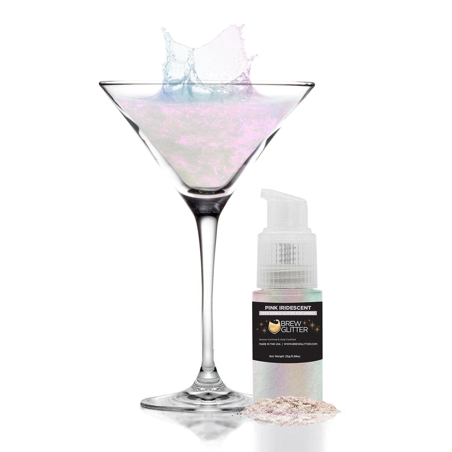 Brew Glitter - Pink Iridescent Edible Drink Glitter - Silky Swirl ...
