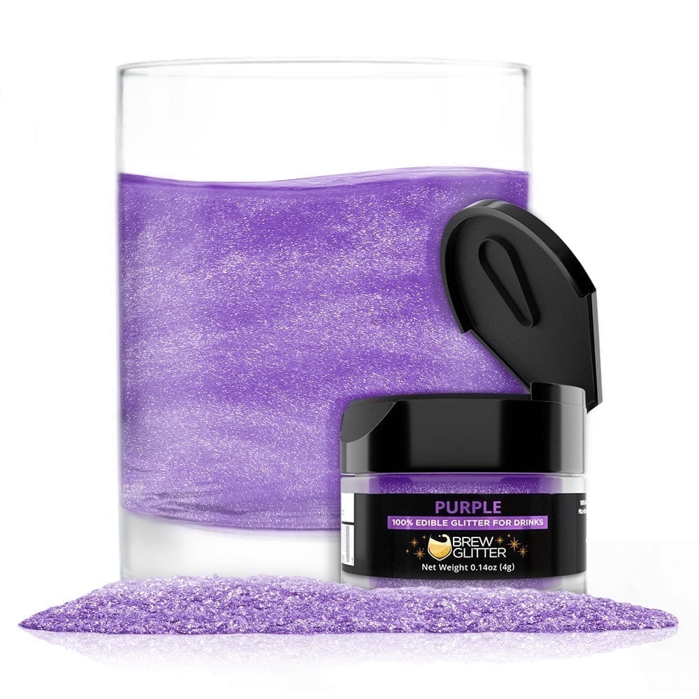 Brew Glitter - Safe, Purple Edible Drink Glitter Powder (4g, x1 Jar ...