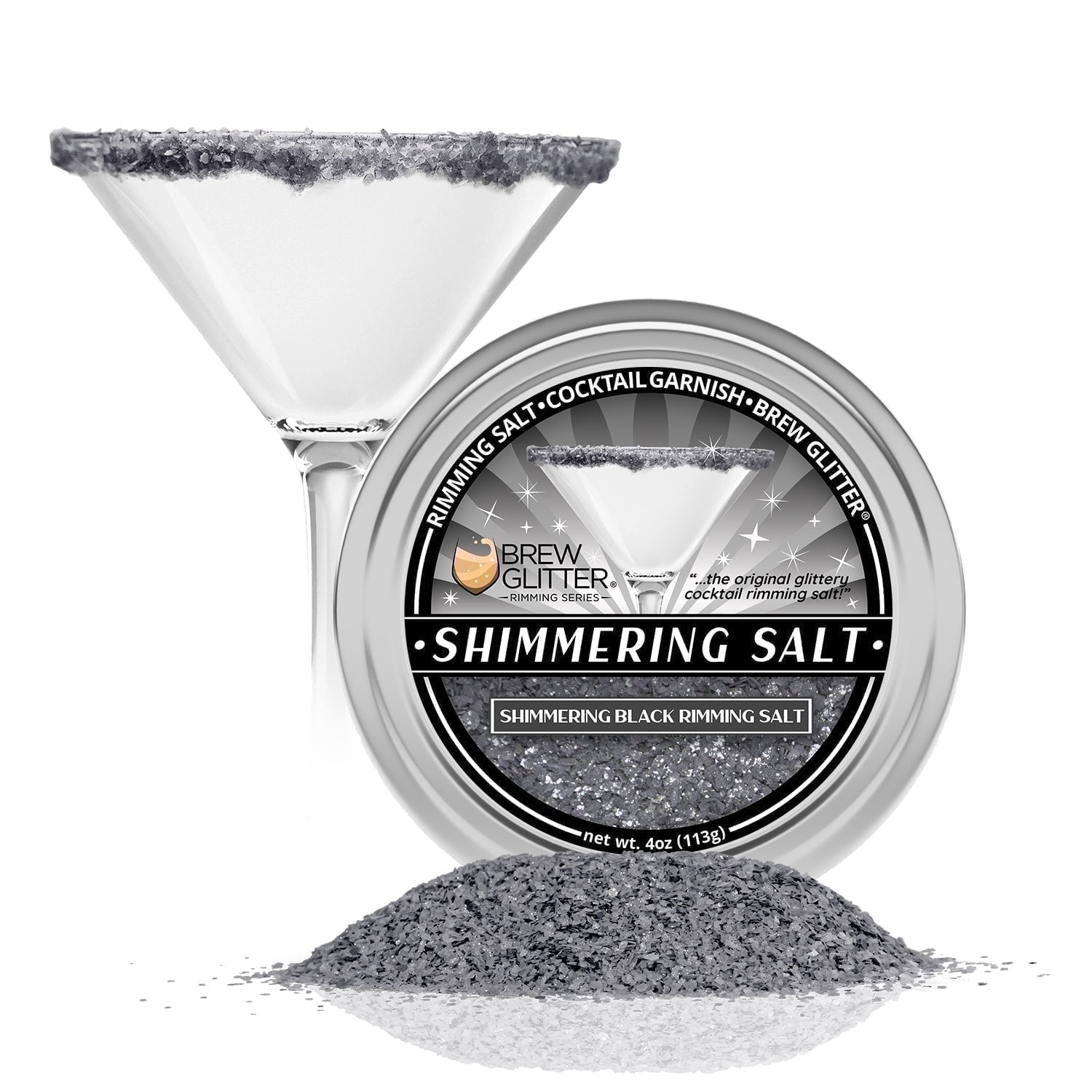 Brew Glitter - Black Edible Glitter Blended Rimming Salt - Shimmering ...