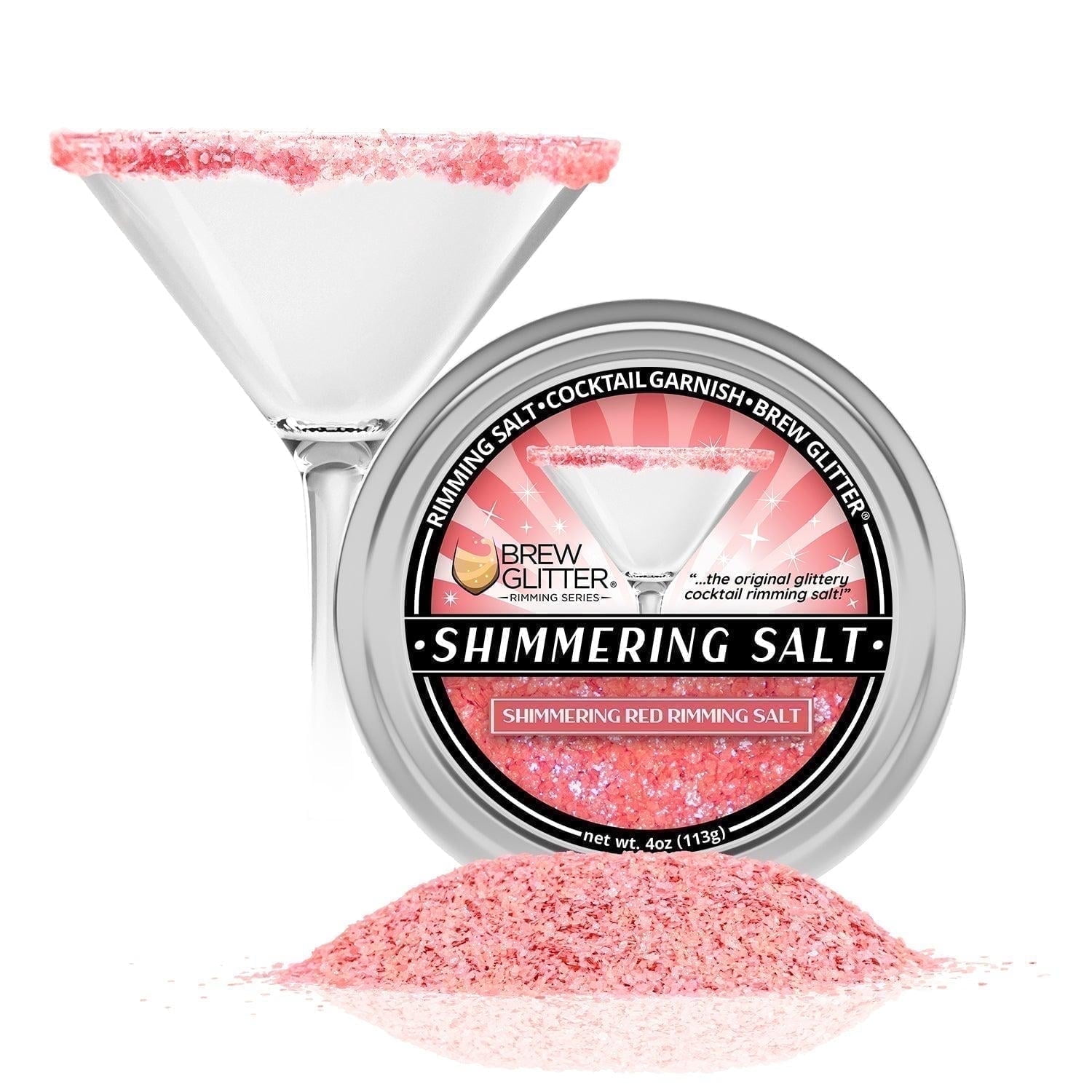 Brew Glitter - Red Edible Glitter Blended Rimming Salt - Shimmering ...