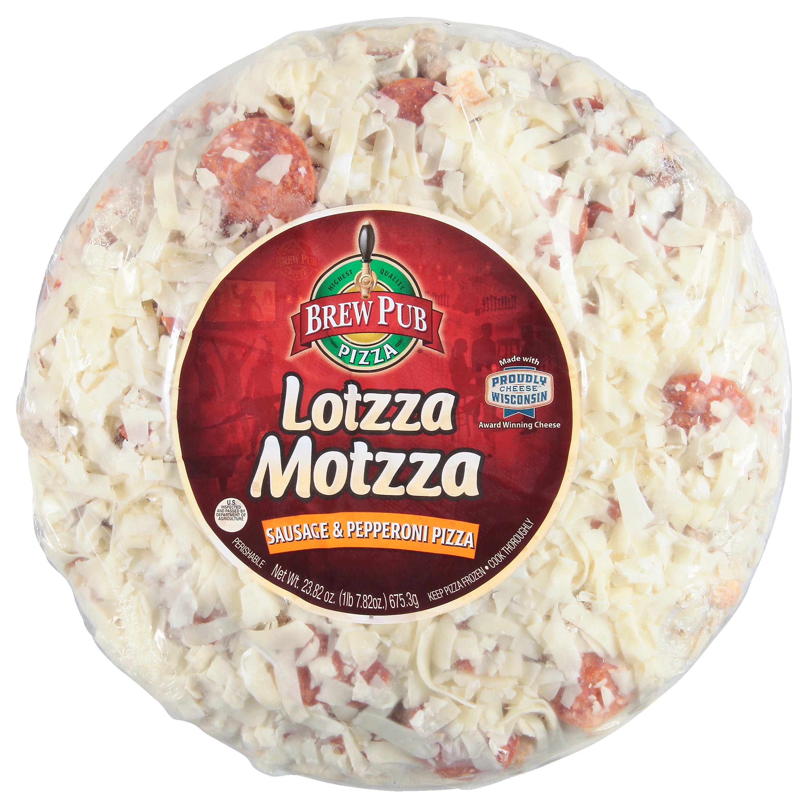 Brew Pub Lotzza Motzza Sausage and Pepperoni Frozen Pizza 23.82oz ...