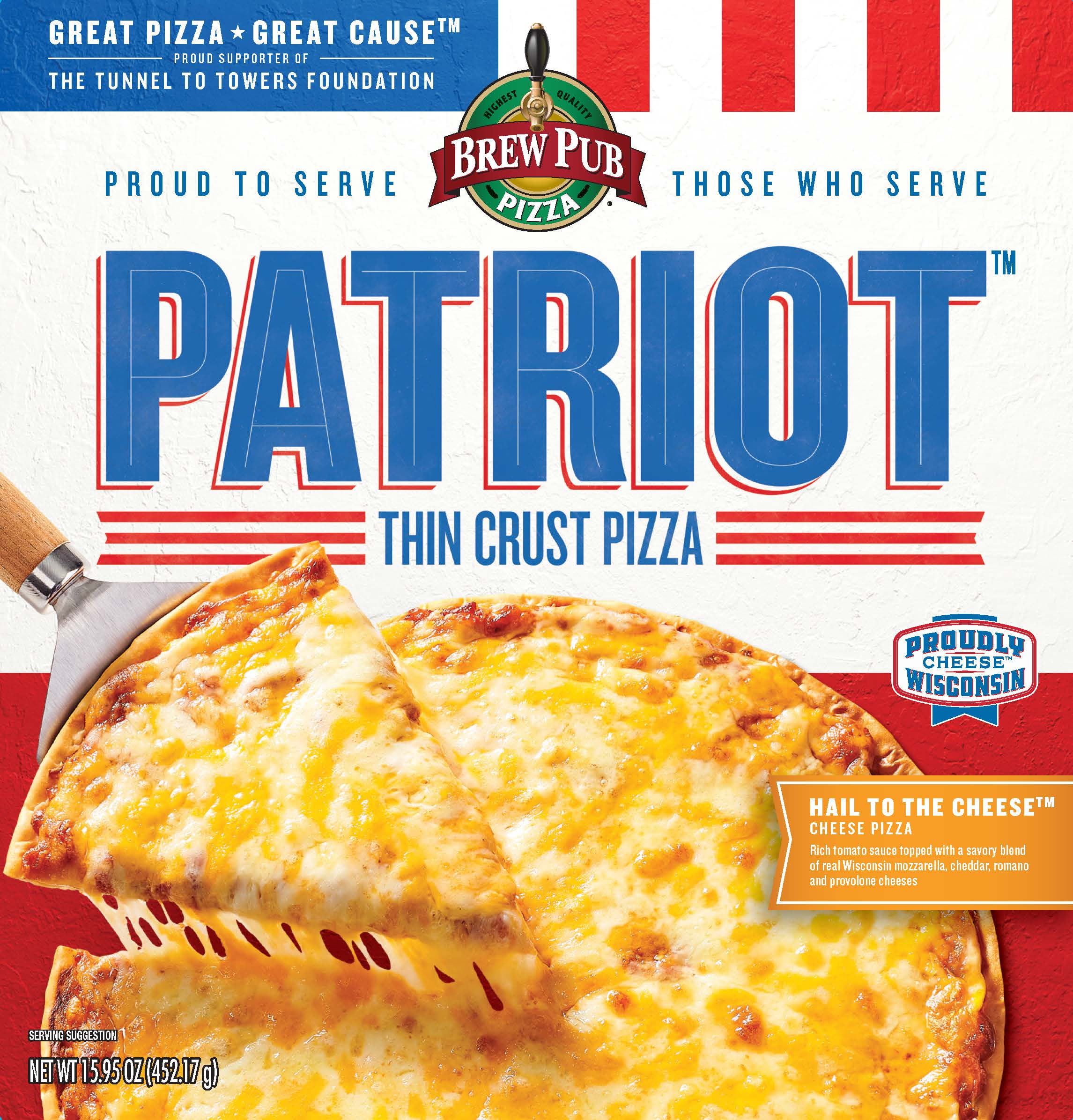 Brew Pub Patriot Cheese Frozen Pizza with Mozzarella, Cheddar, Romano ...