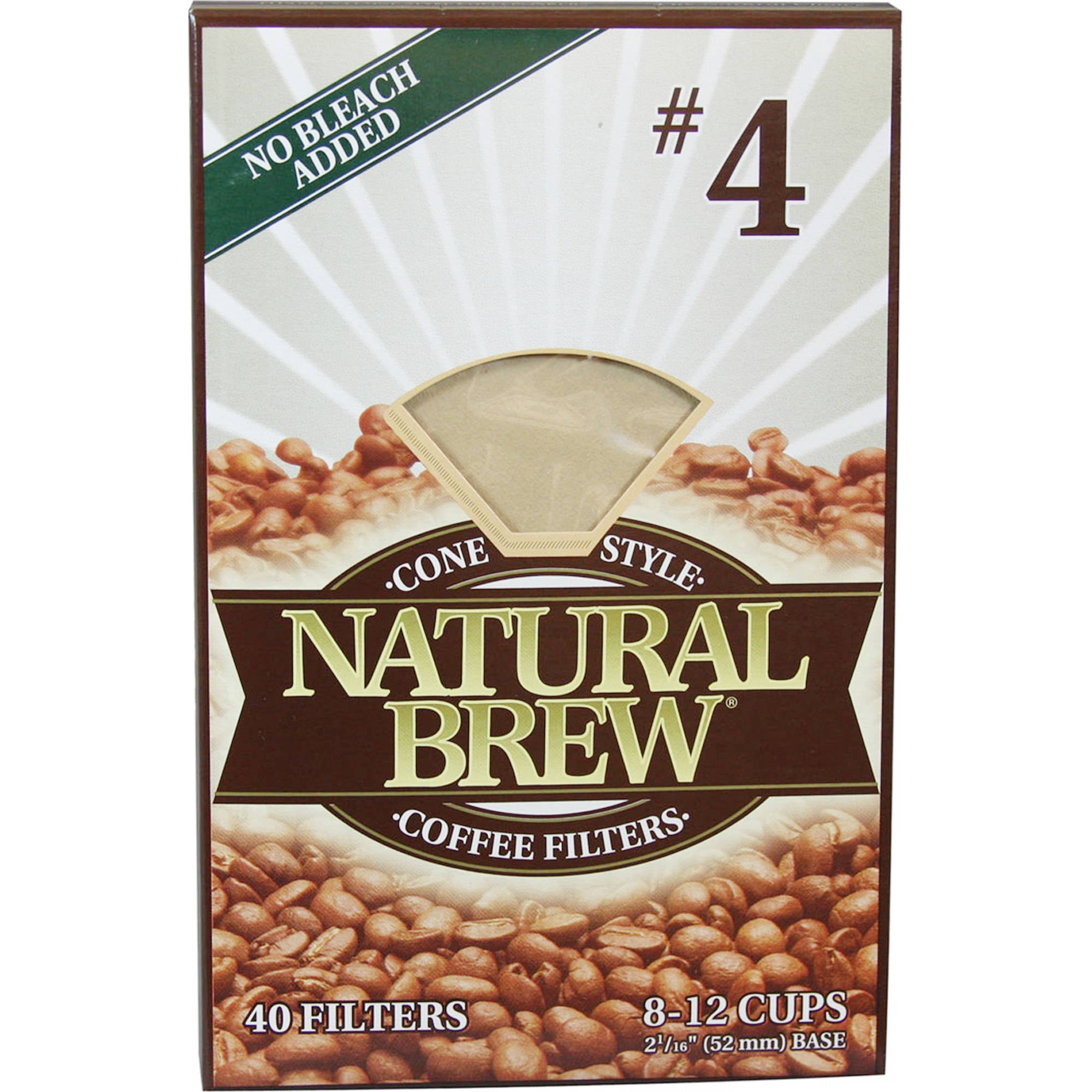 Brew Rite #4 Natural Cone Coffee Filters, 100 Count - Walmart.com