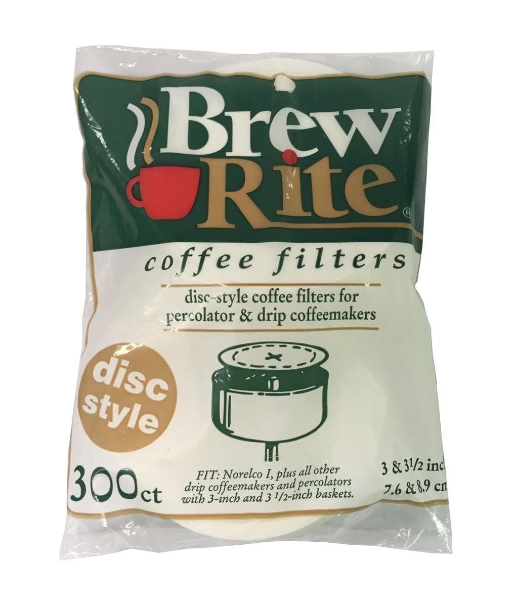 Brew Rite Universal Replacement Flat Disc-Style Coffee Filters, 3.5 ...