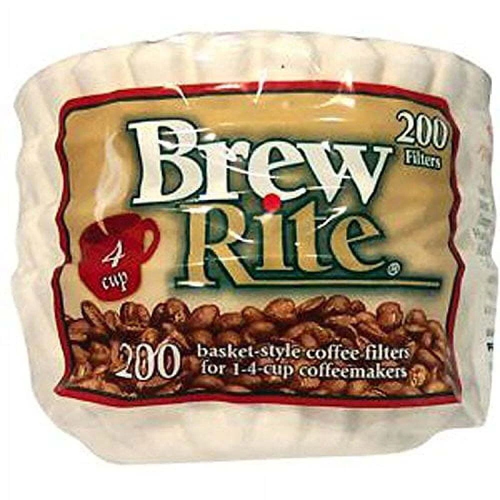 Brew Rite Na 4 Cup Coffee Basket Disposable Filters 200 C (White ...