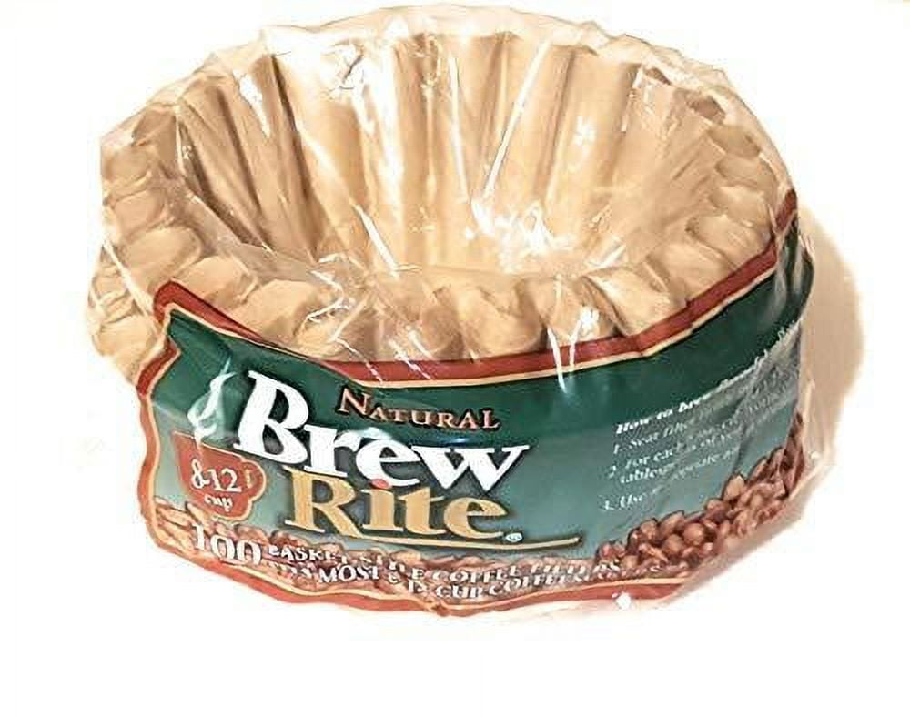 Brew Rite Natural Coffee Filters, 100 Pack for 8-12 Cup Drip Coffee ...