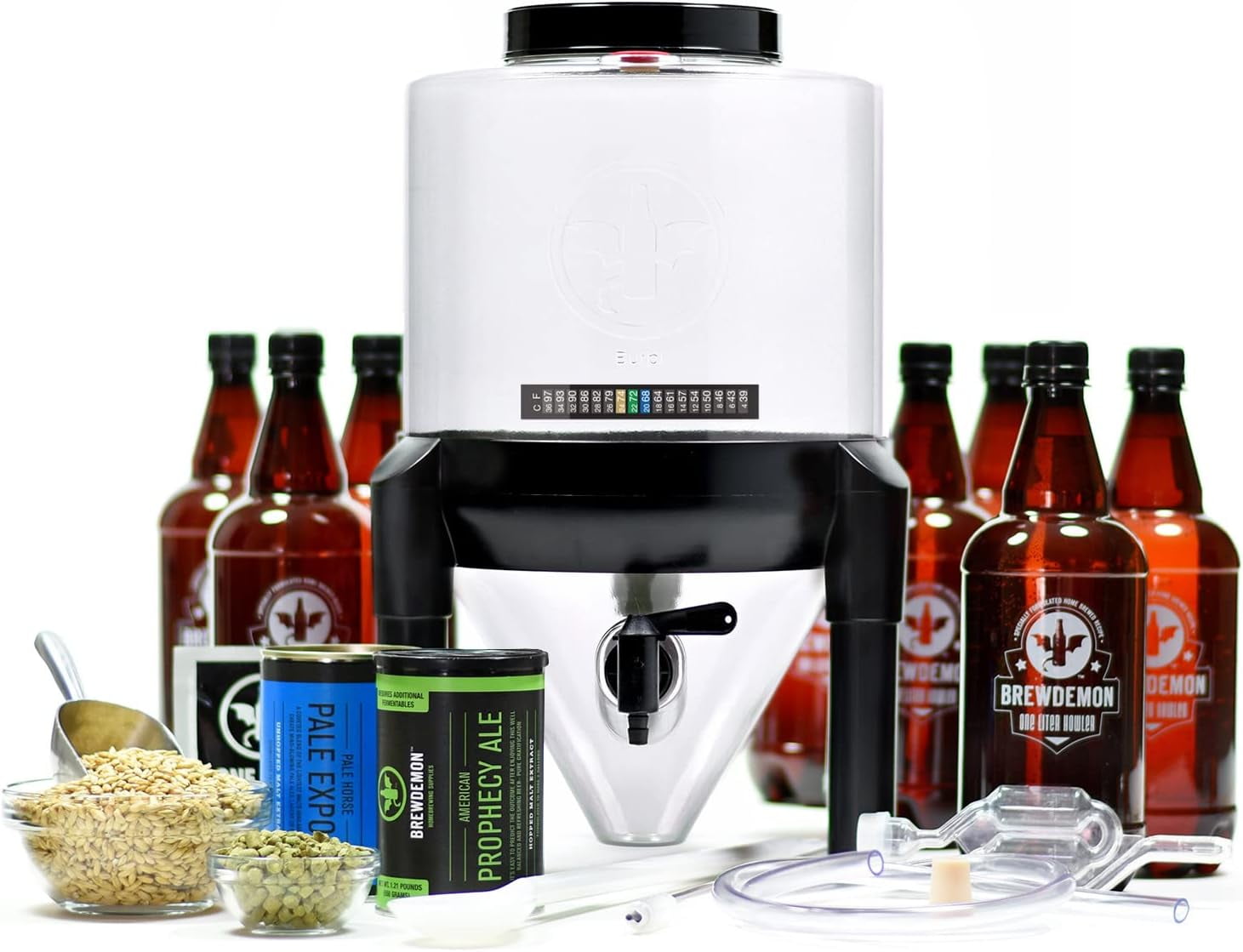 BrewDemon Premium Beer Making Kit Pro with Bottles - Our Patented ...