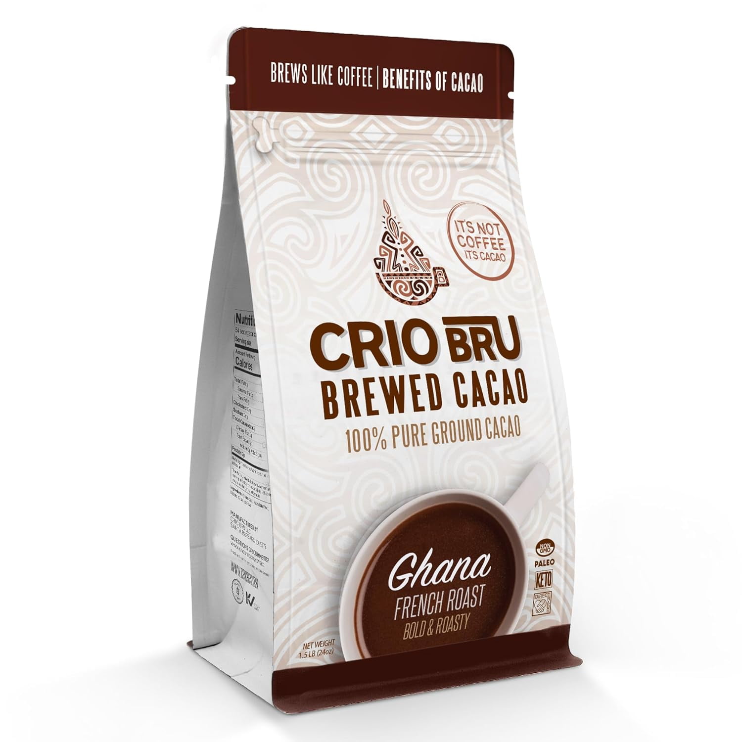 Brewed Cacao Ghana French Roast 1.5Lb (24Oz) Bag - Coffee Alternative ...