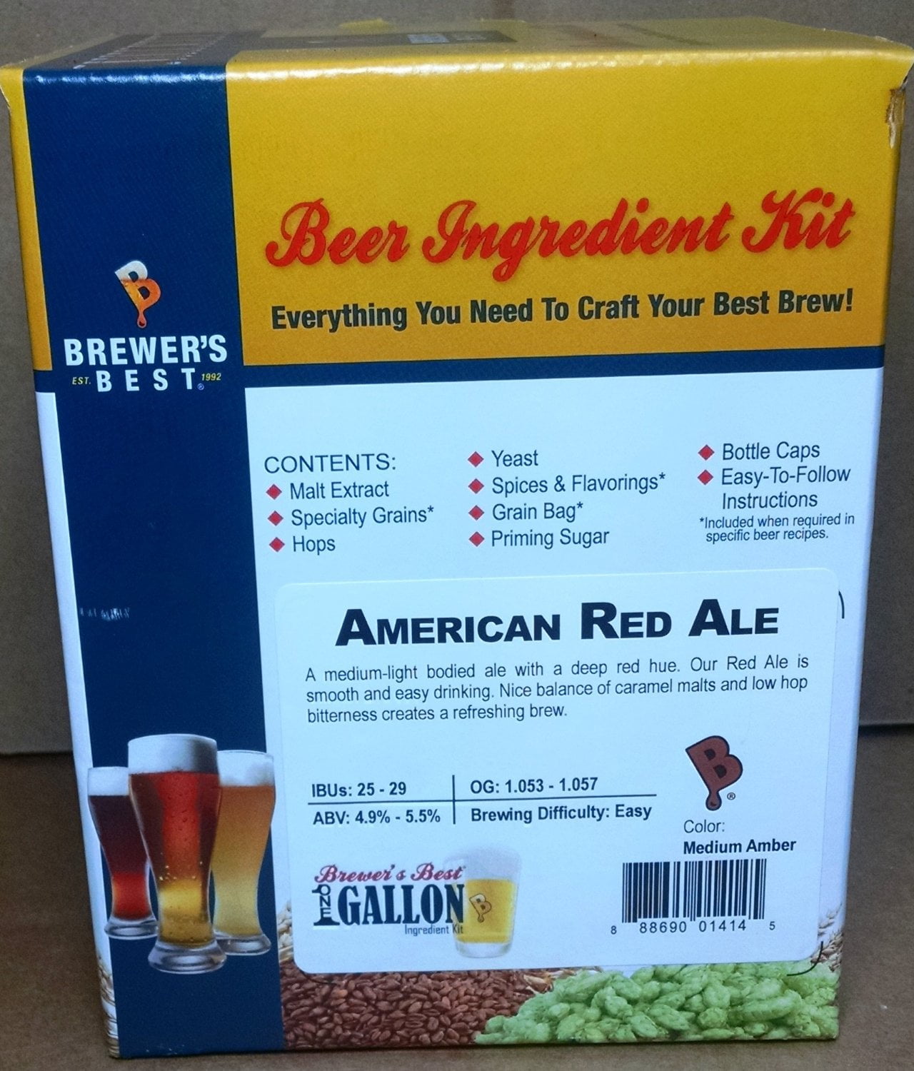 Brewer's Best One Gallon Home Brew Beer Ingredient Kit (American Red ...