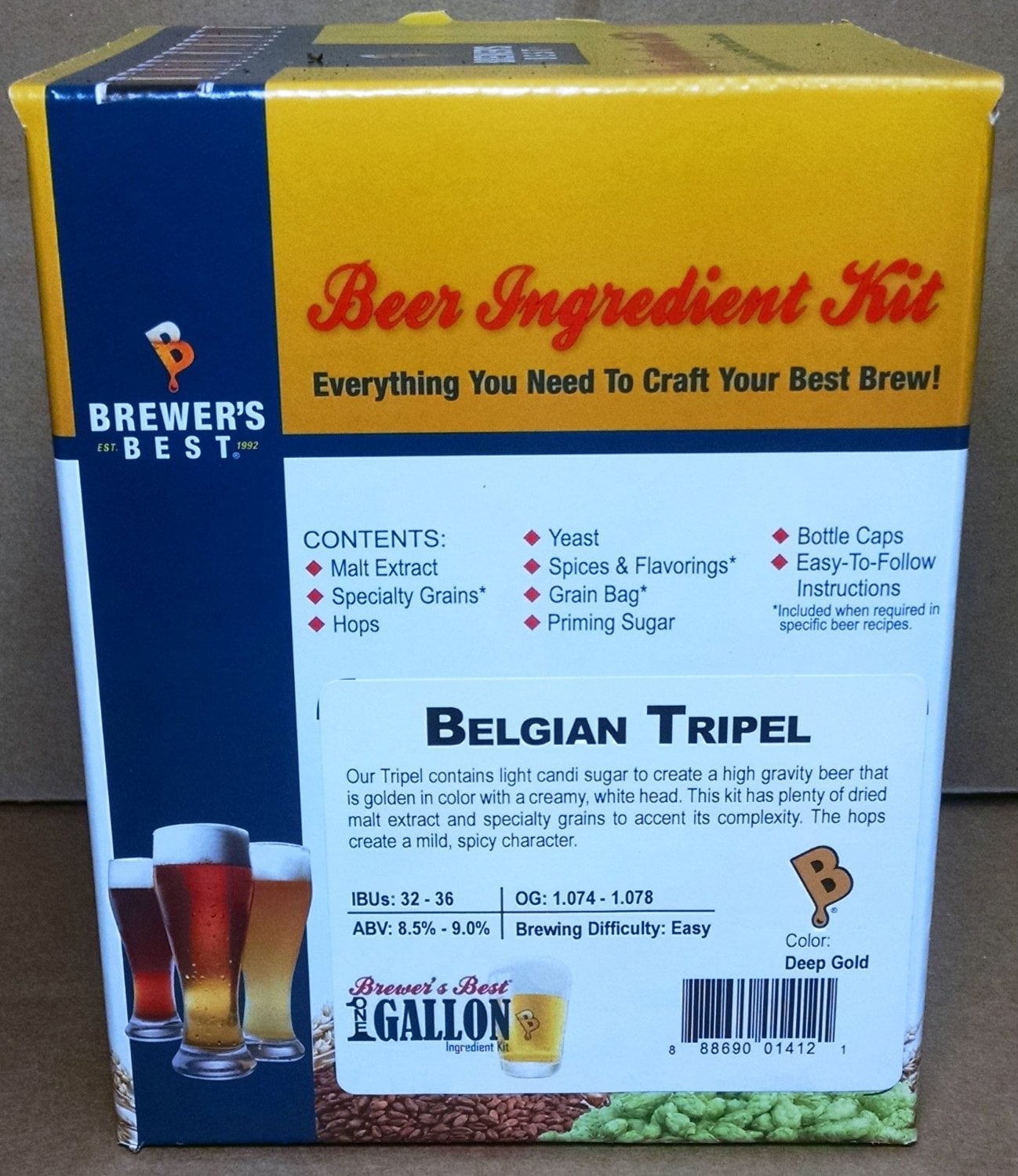 Brewer's Best One Gallon Home Brew Beer Ingredient Kit (Belgian Tripel ...