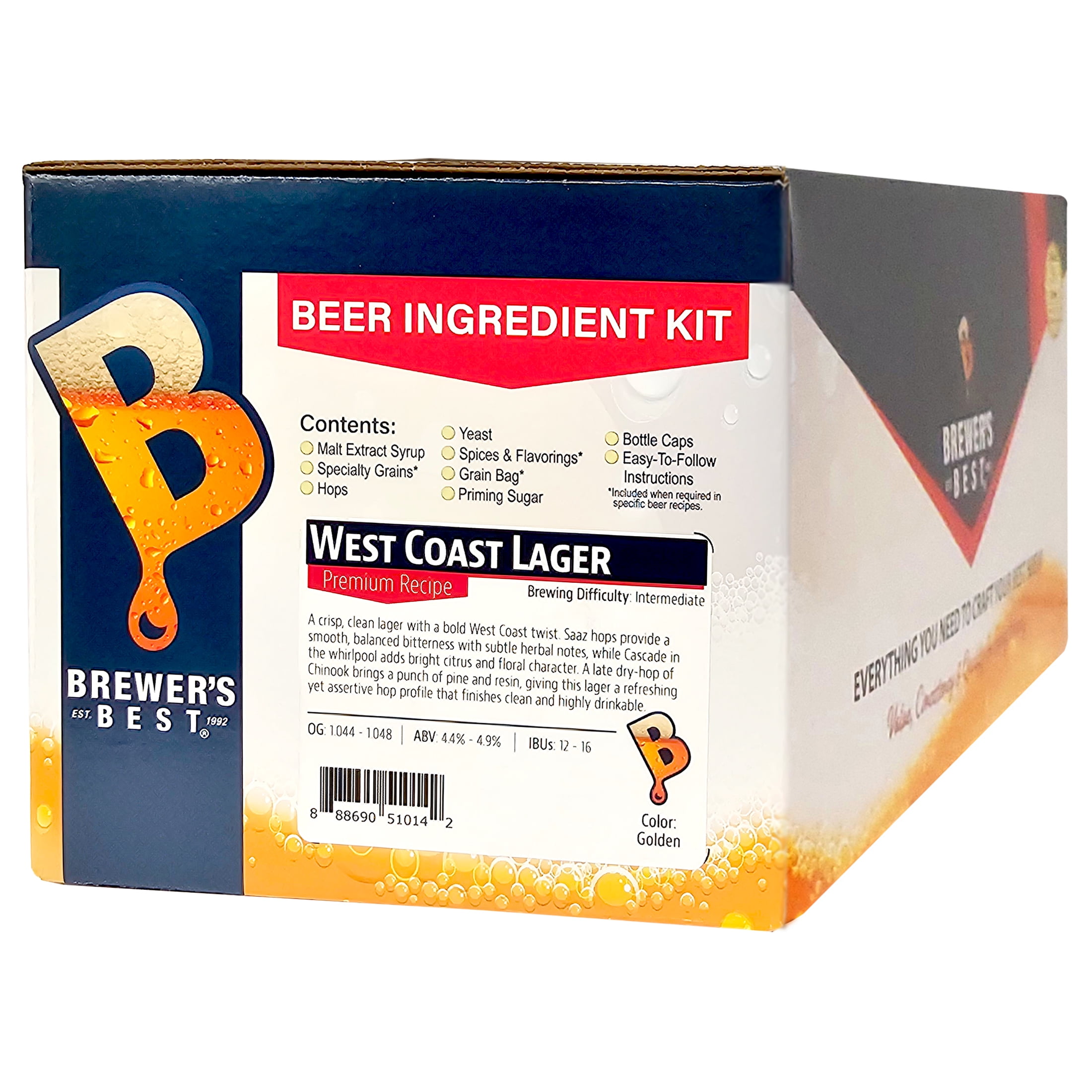 Brewer's Best West Coast Lager Beer Making Ingredient Kit - Walmart.com