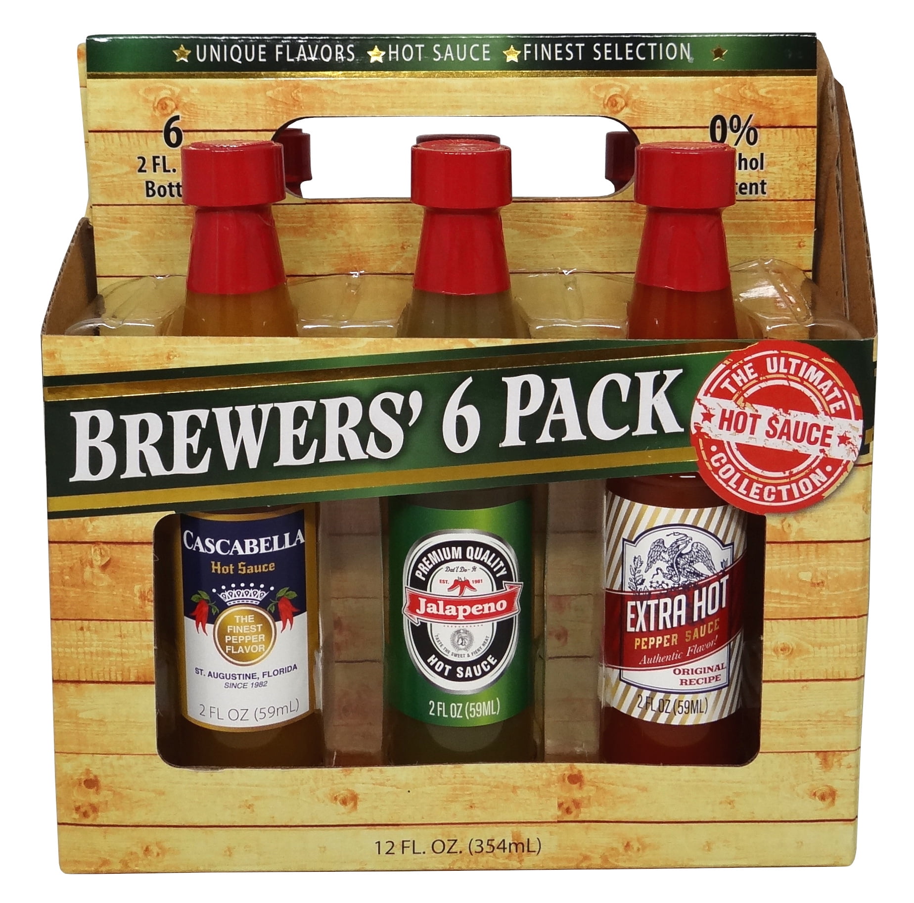 Brewers' 6 Pack Hot Sauce Gift Set by Dat'l Do-it, 6 Sauce Flavors, 12 ...