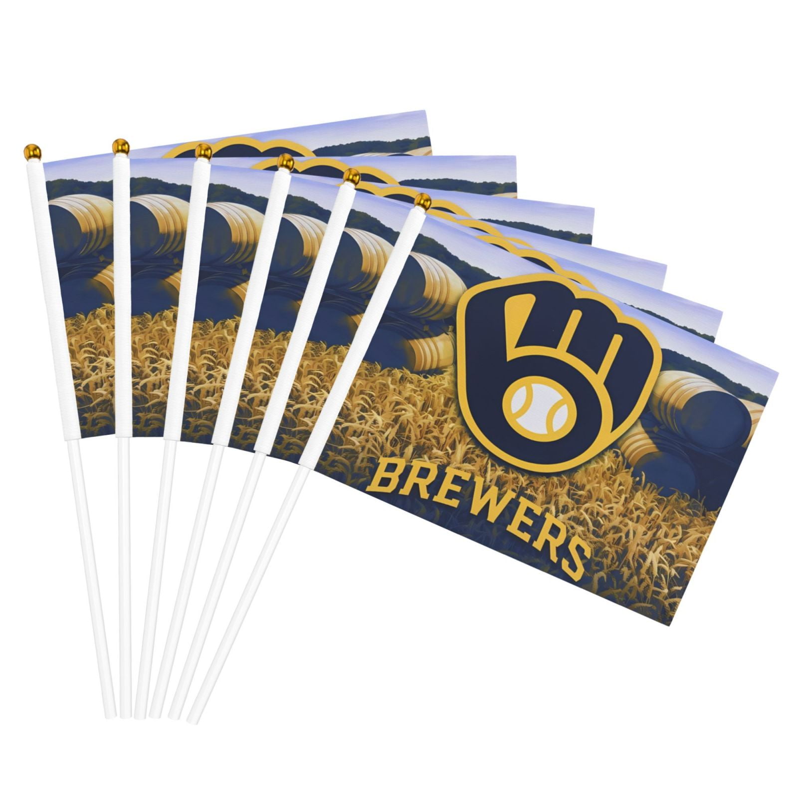 Brewers Baseball Team Custom Double Sided Hand Waving Flag Multi-Pack ...