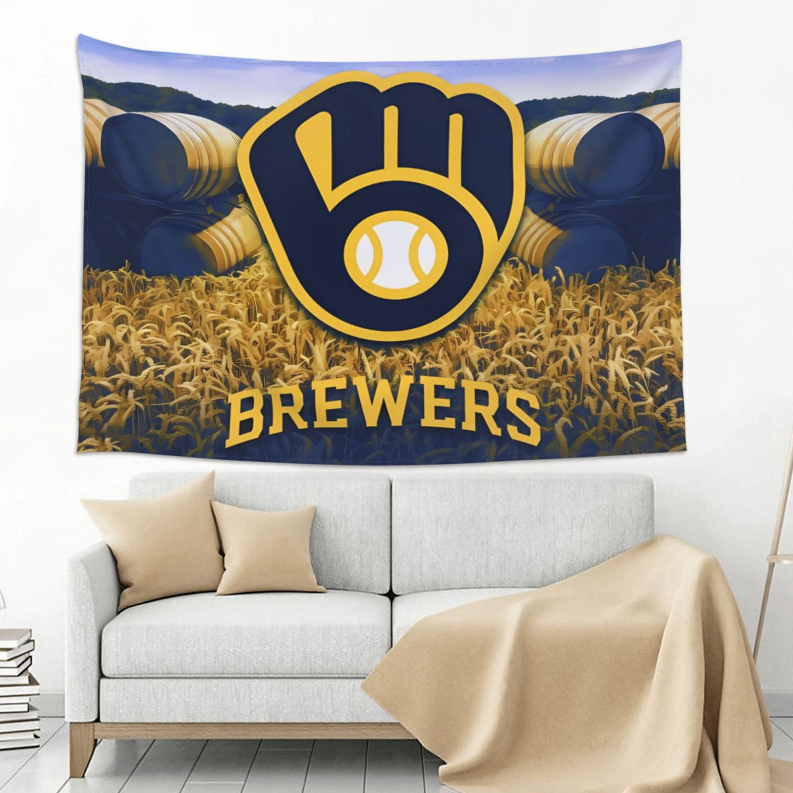 Brewers Baseball Team Custom Tapestry Wall Hanging Decor 60x40in ...
