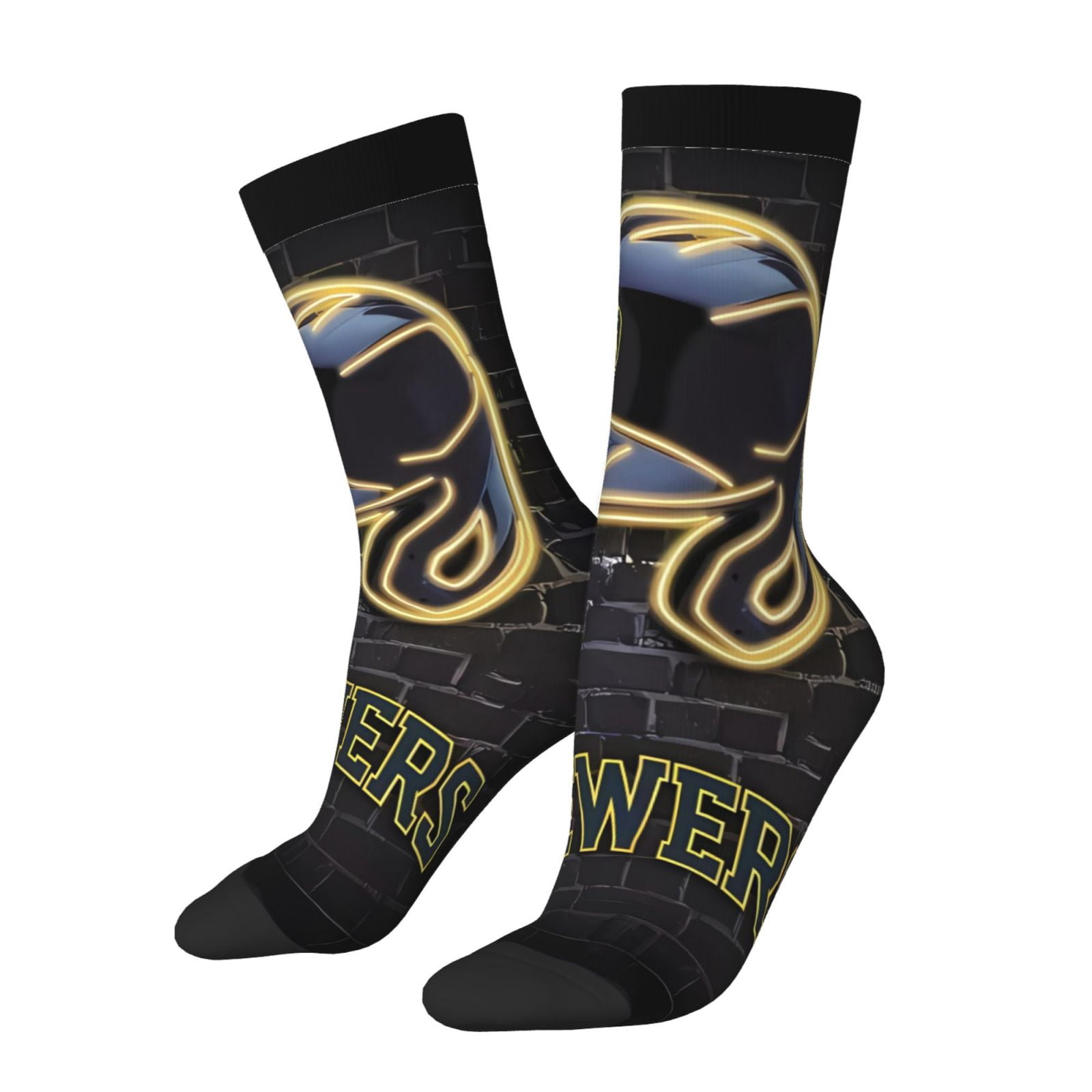 Brewers Baseball Team Customized Adult Contrast Color Mid-Tube Socks ...