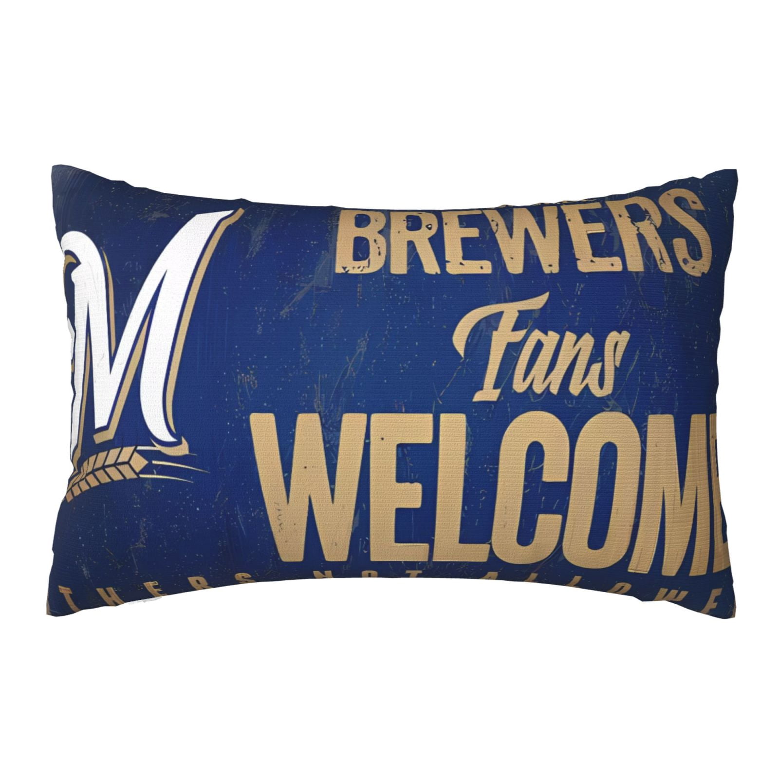 Brewers Baseball Team Double Sided Plush Pillow Cover 20x30 Inch ...