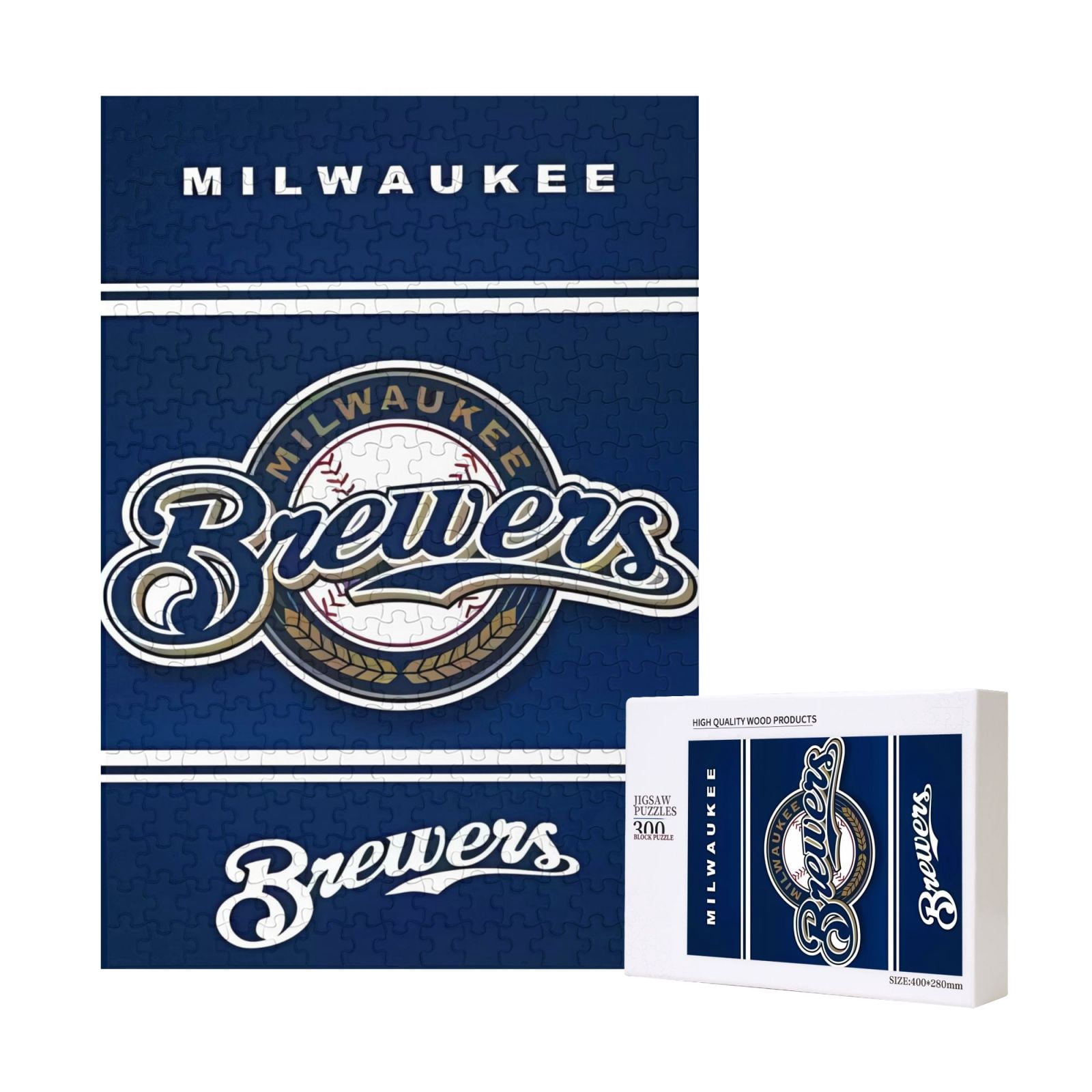 Brewers Baseball team customized adult wooden puzzle, bright colors ...