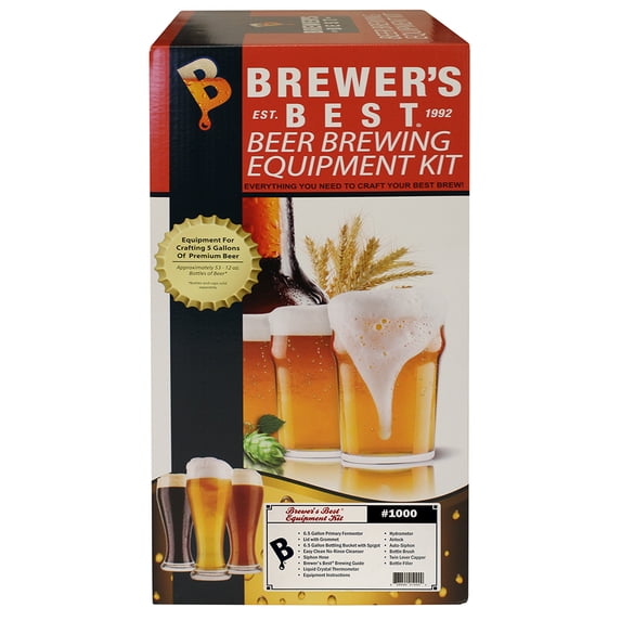 Brewers Best Complete Beer Making Kit with Bottles and Home Brewing ...
