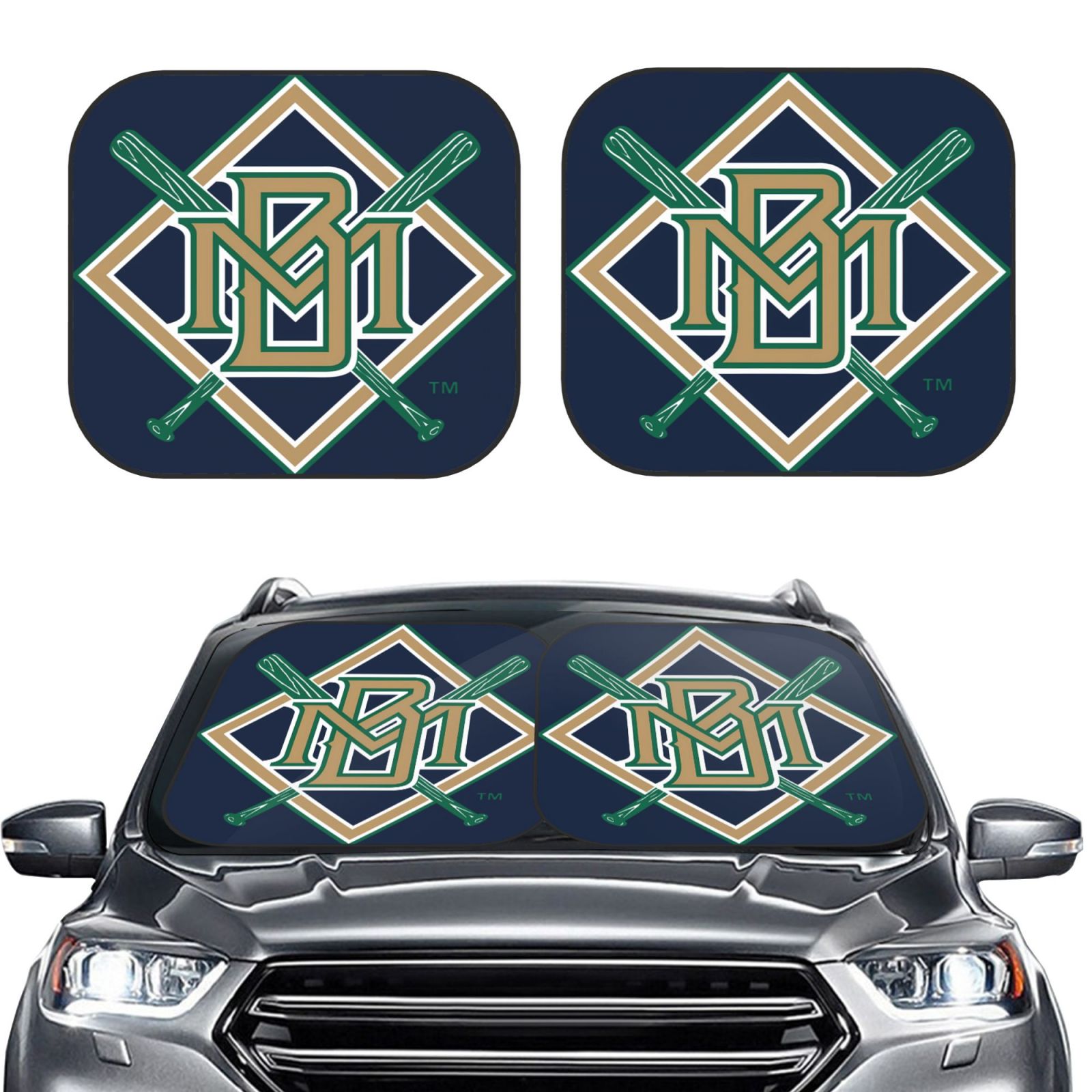 Brewers Car Windshield Sun Shade Foldable Front Windshield Shade for ...