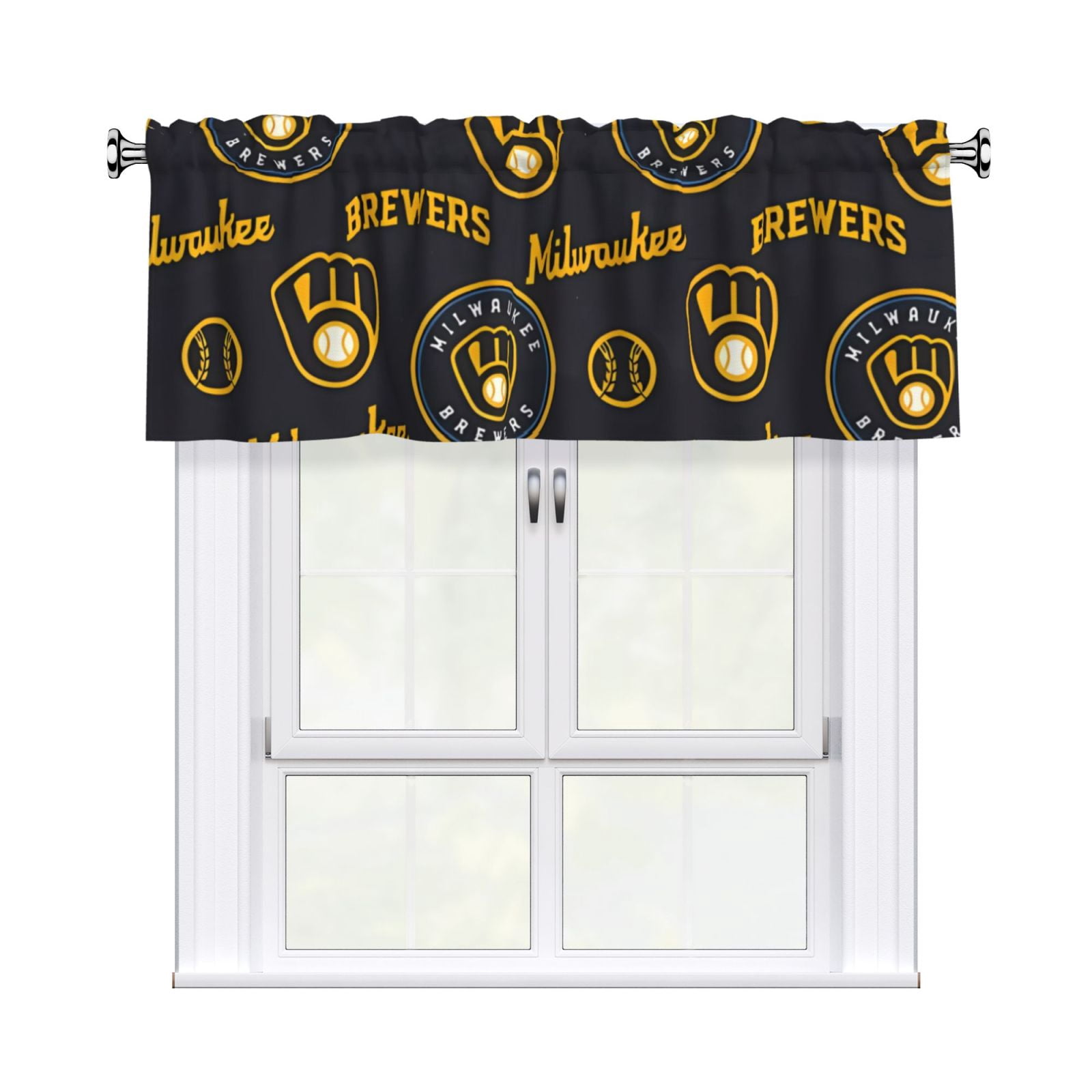 Brewers Custom Valance Rod Short Curtain Sports Decoration Series Heat ...
