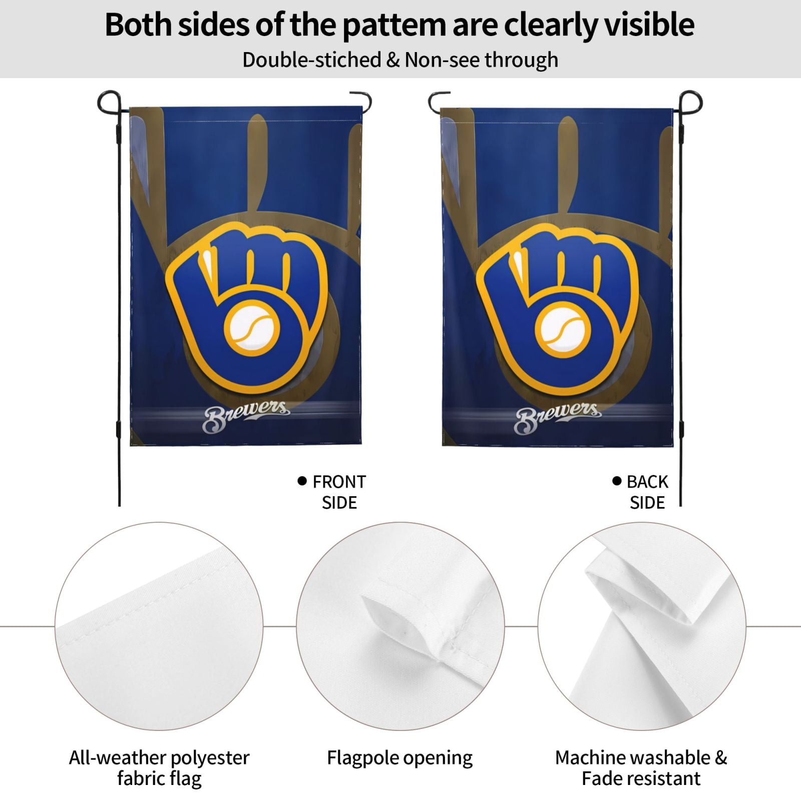 Brewers Garden personalized Double Sided Flag Football Fans National ...