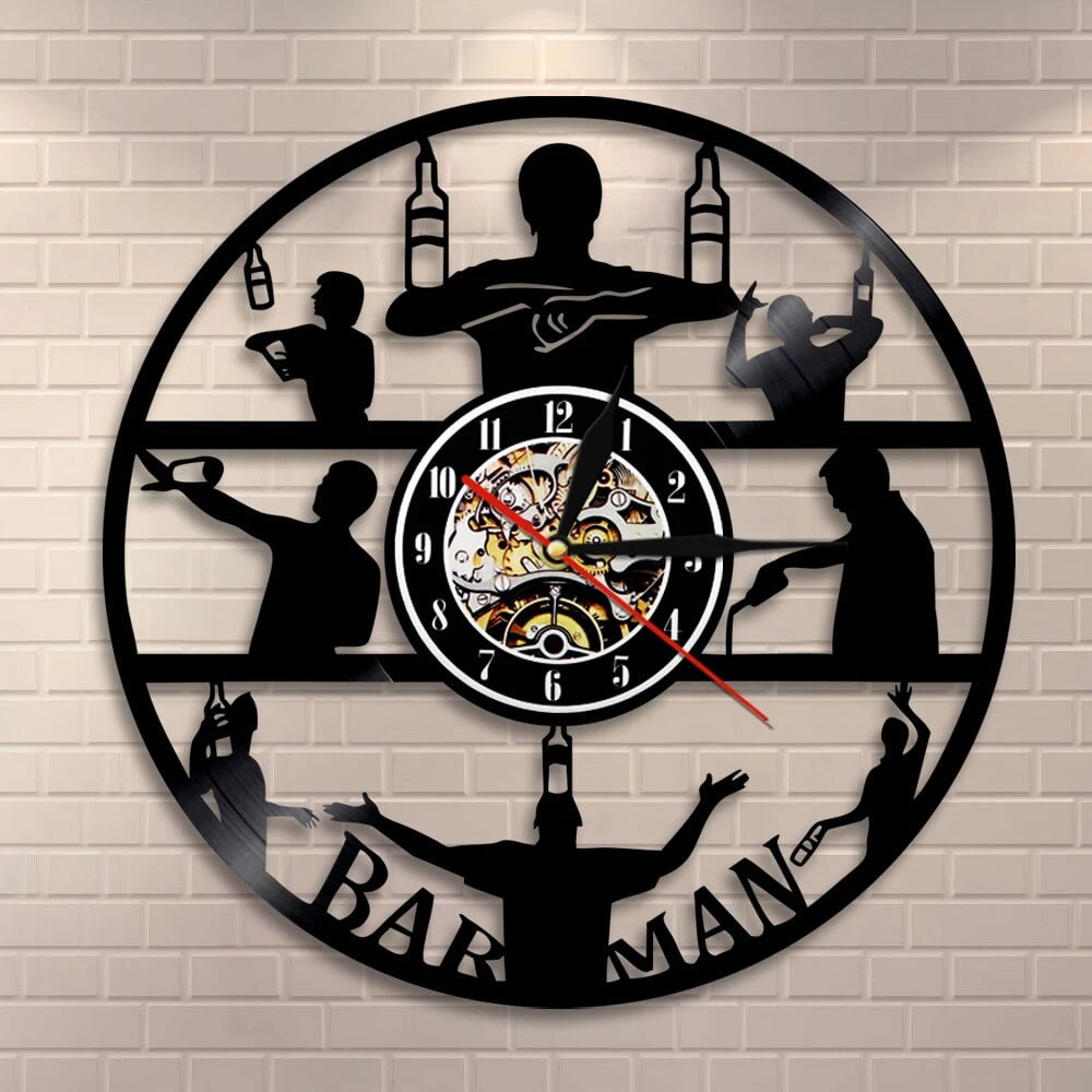 Brewing Alcohol Ale Drinking Pub Vinyl Wall Clock,Vinyl Record Clock ...