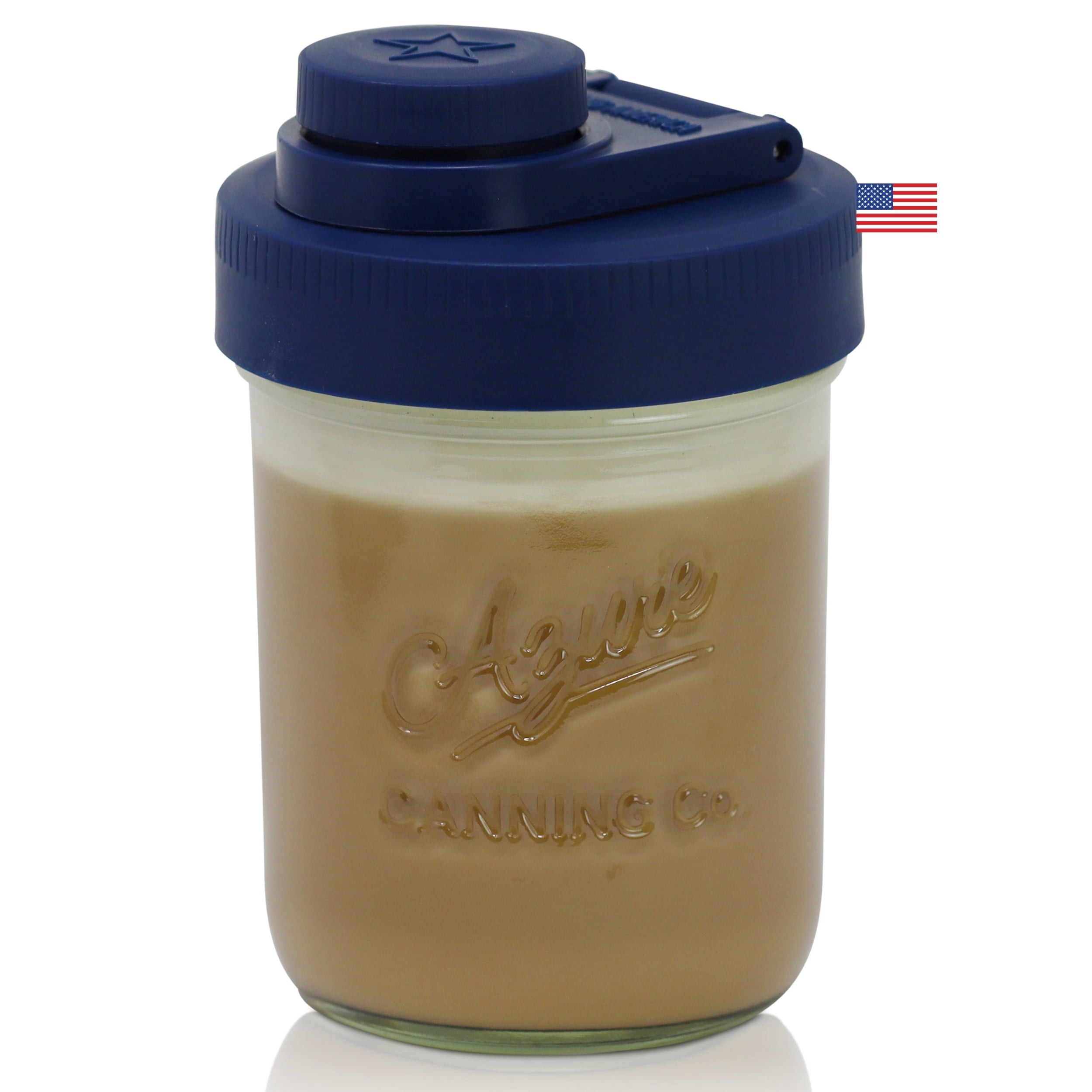Brewing America Creamer Jar with Pouring Lid, Glass Small Jar, 1 Pint ...