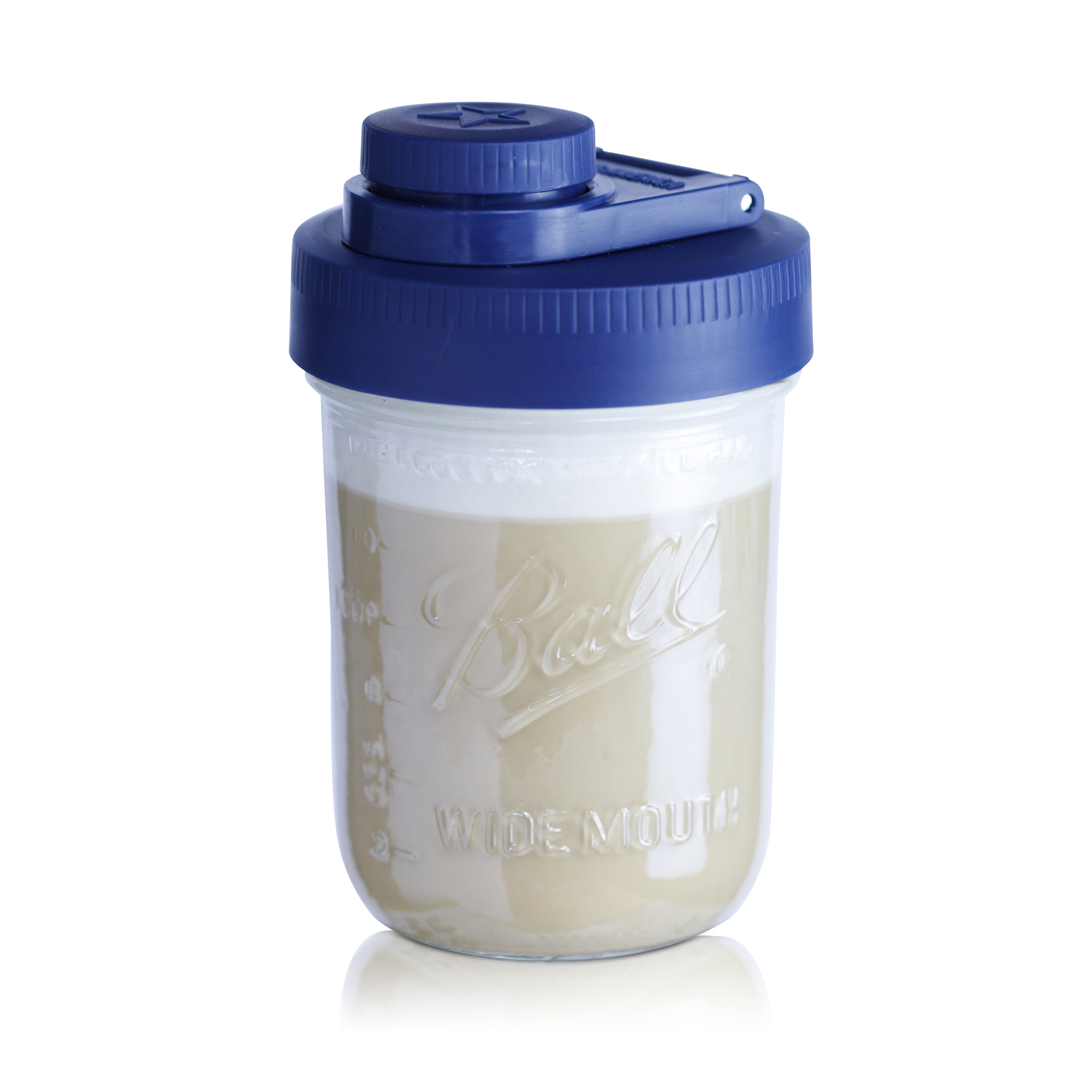 Brewing America Creamer Jar with Pouring Lid, 1 Pint (16 oz) with Blue ...