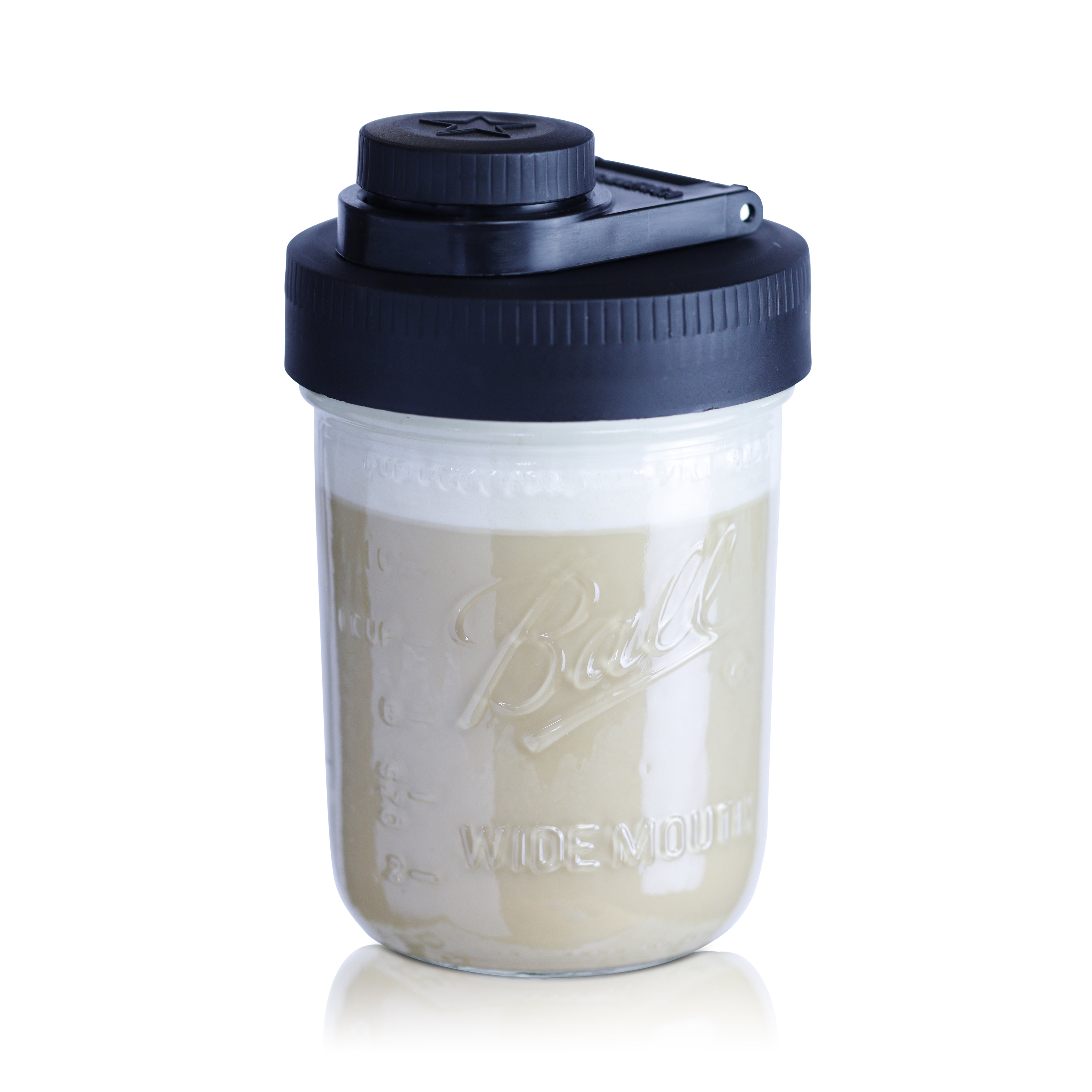 Brewing America Creamer Jar with Pouring Lid, 1 Pint (16 oz) Wide Mouth ...