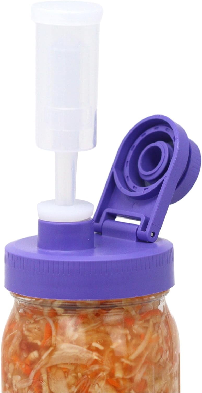 Brewing America Fermentation Kit Lids for Wide Mouth Mason Jars (Jars ...