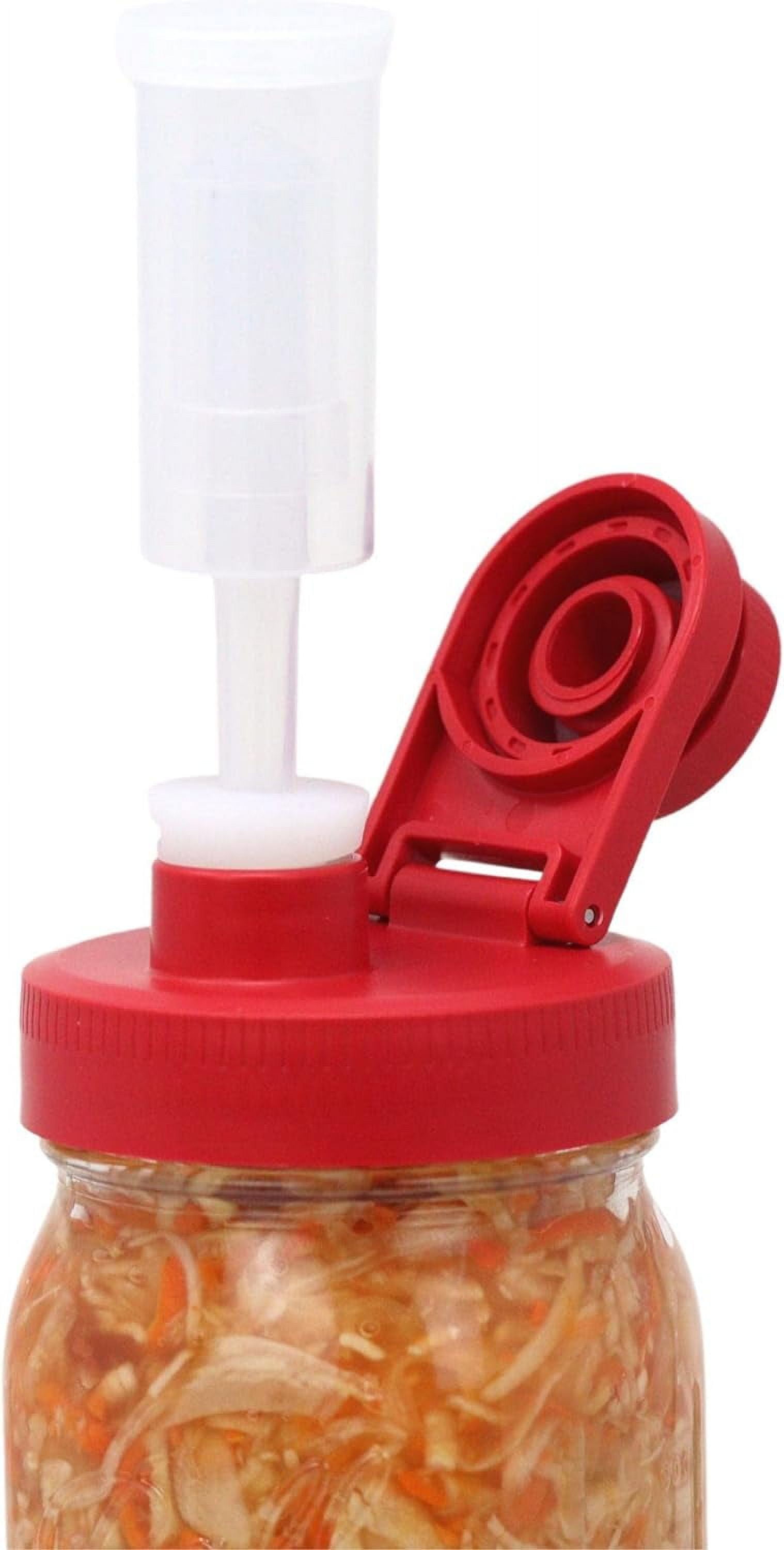 Brewing America Fermentation Kit for Wide Mouth Mason Jars, Red ...