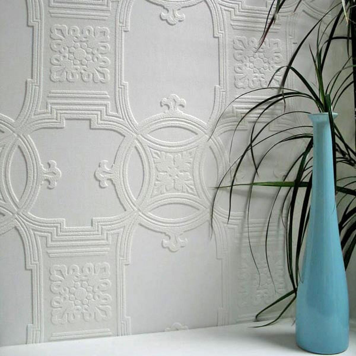 Brewster Early Victorian White Paintable Textured Vinyl Unpasted Vinyl ...