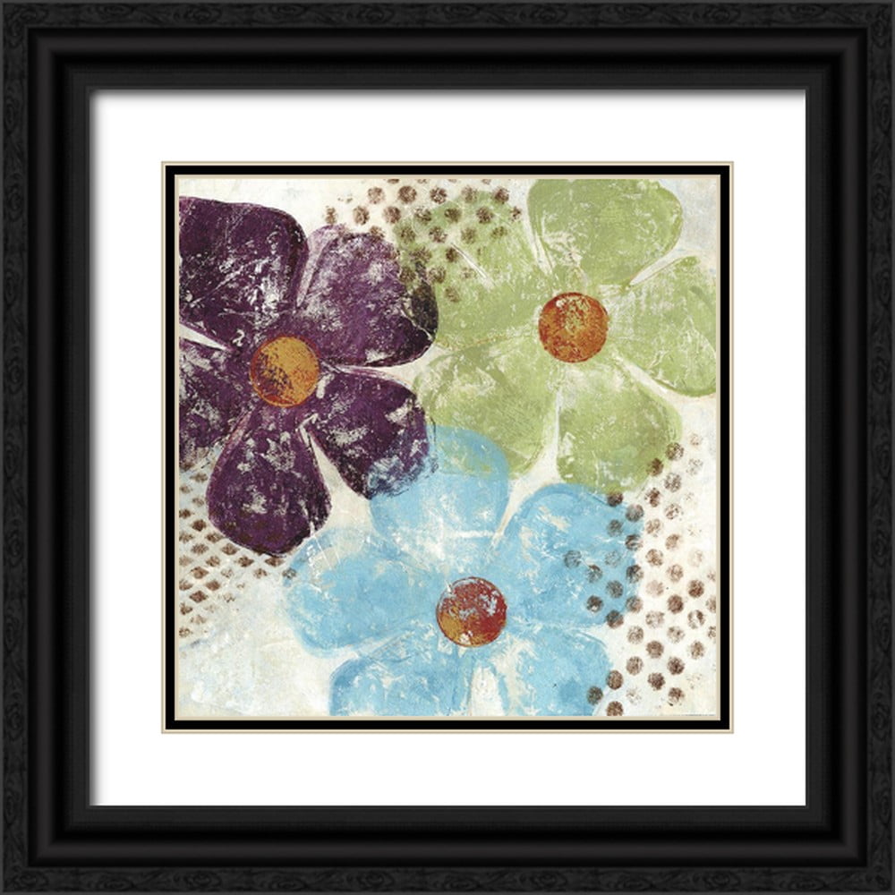 Brey 15x15 Black Ornate Wood Framed with Double Matting Museum Art ...