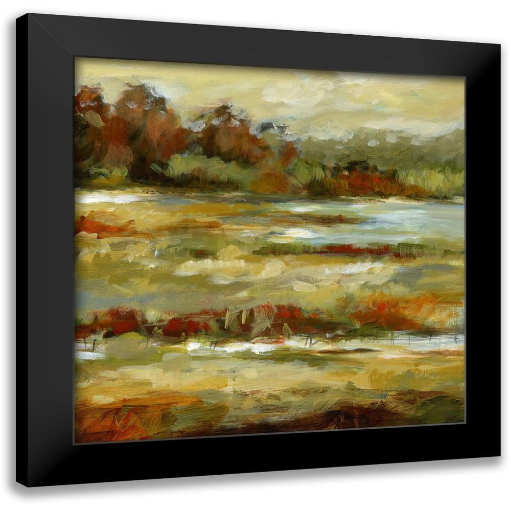 Brey 20x20 Black Modern Framed Museum Art Print Titled - Meadow View I ...