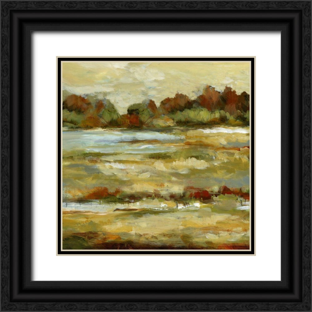 Brey 20x20 Black Ornate Wood Framed with Double Matting Museum Art ...