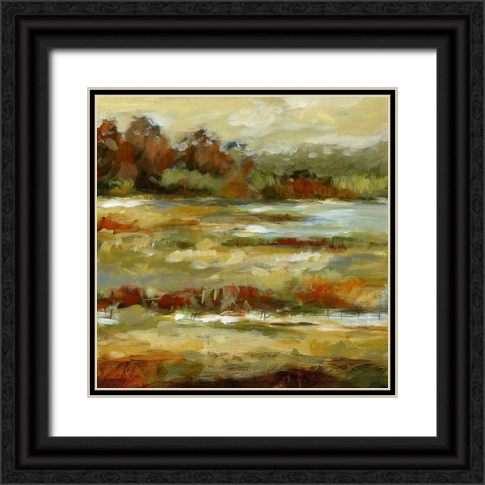 Brey 26x26 Black Ornate Wood Framed with Double Matting Museum Art ...