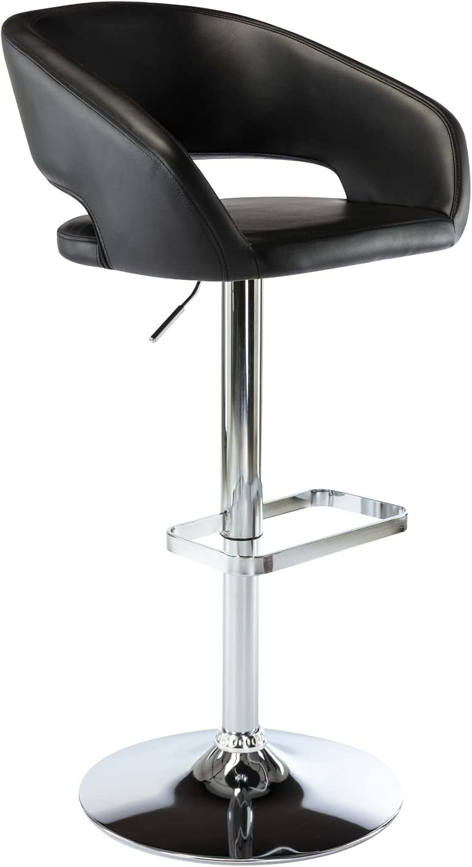 Brezey Adjustable Bar Stool with Hollow Back and Arms, Modern PU ...