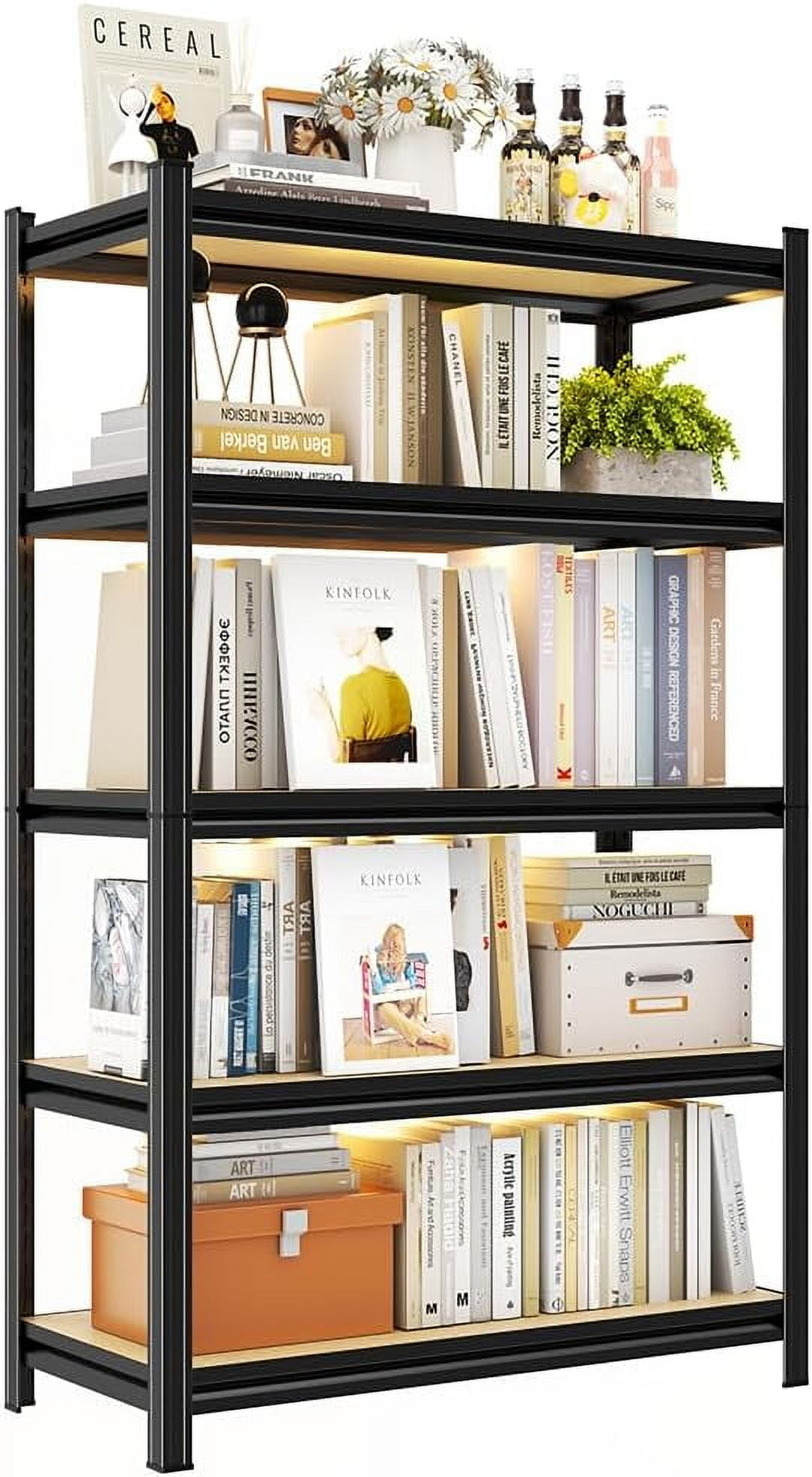 Brezey Book Shelf, 5-Tier Heavy Duty Open Bookcase, Freestanding ...