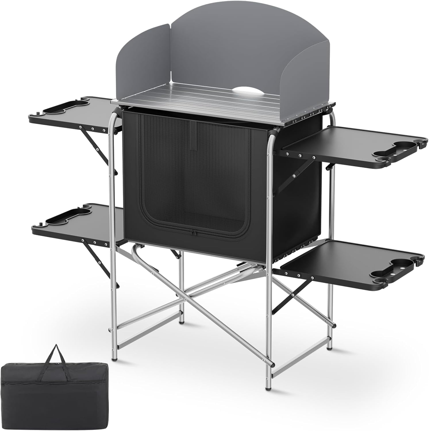 Brezey Folding Aluminum Camping Table, Portable Grill Table with ...