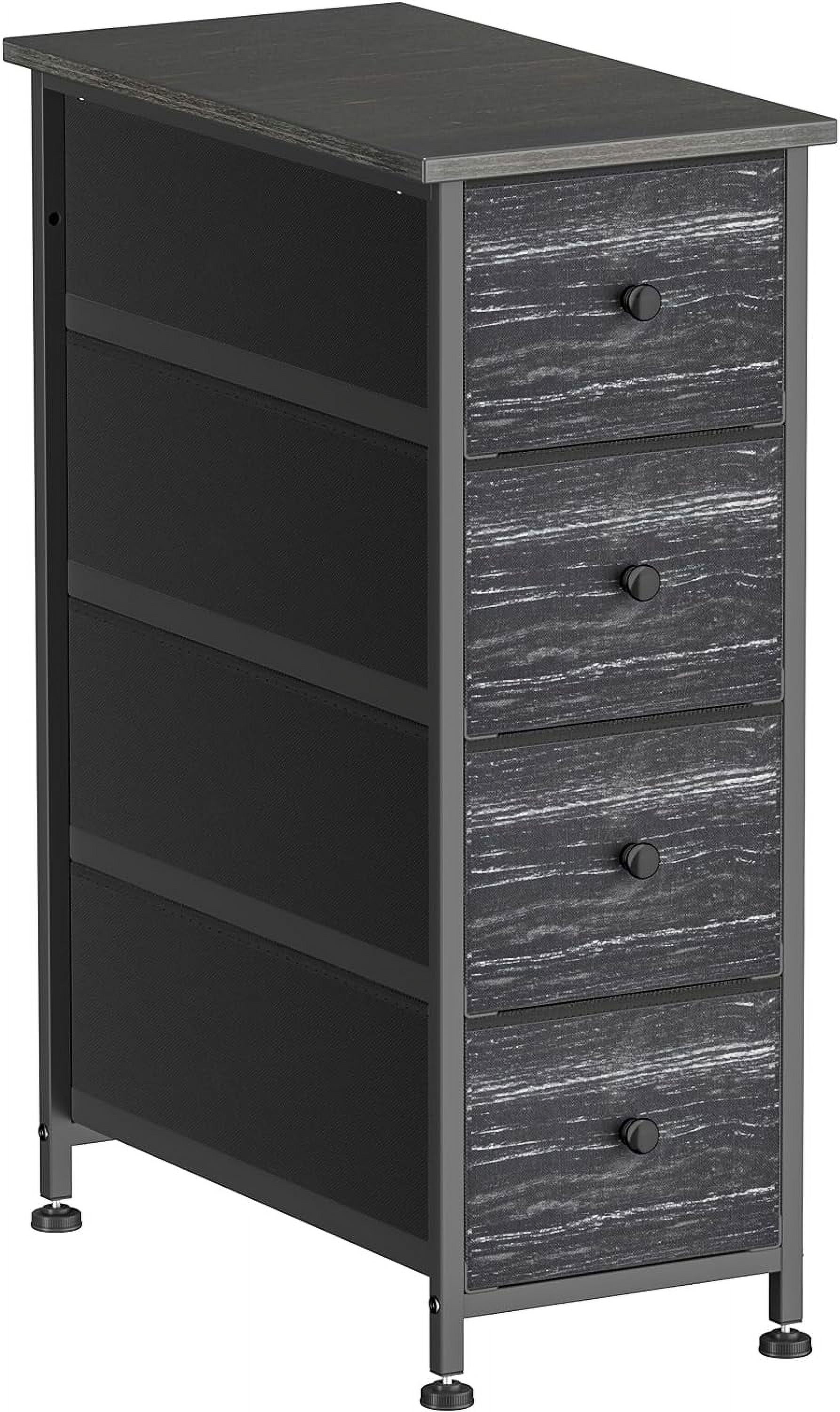Brezey Narrow Dresser Storage Tower with 4 Removable Fabric Drawers ...
