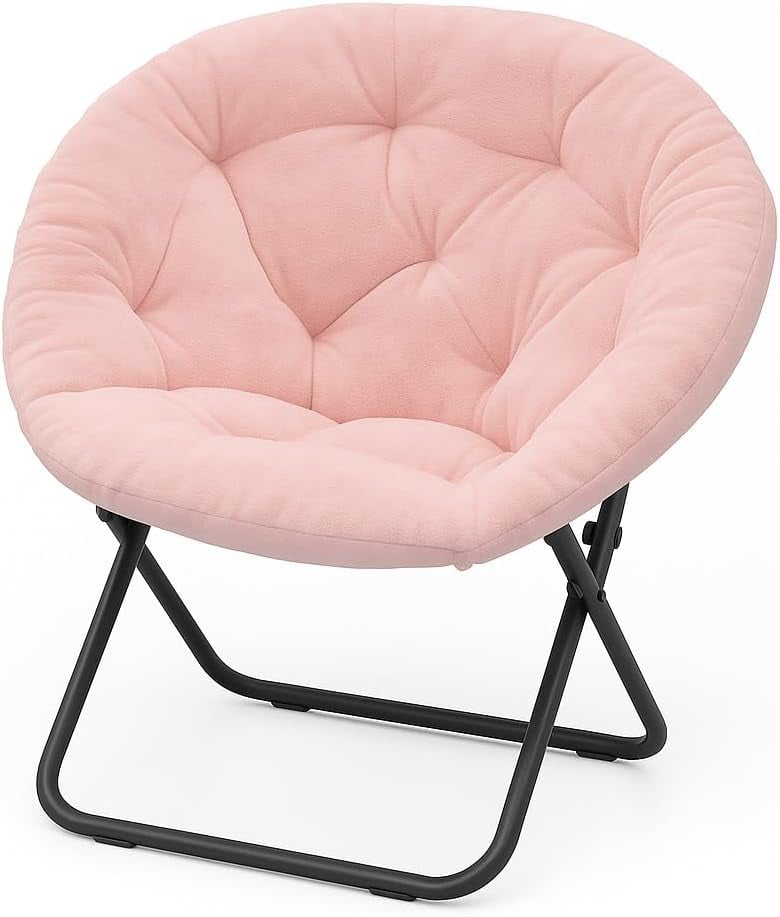 Brezey Saucer Chair for Adults, Oversized Folding Cozy Moon Chair with ...