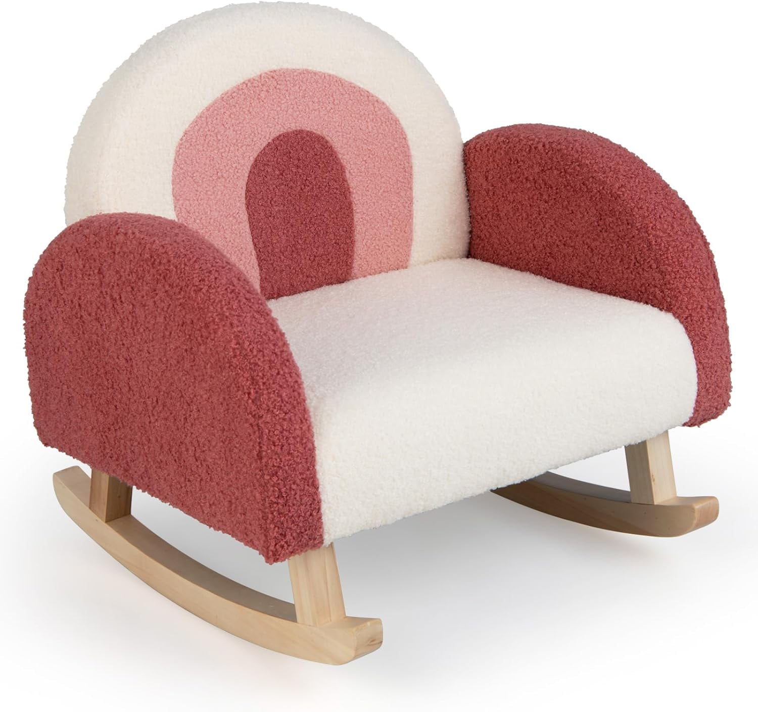 Brezey Toddler Rocking Chair, Kids Rocker Chair with Solid Wood Frame ...