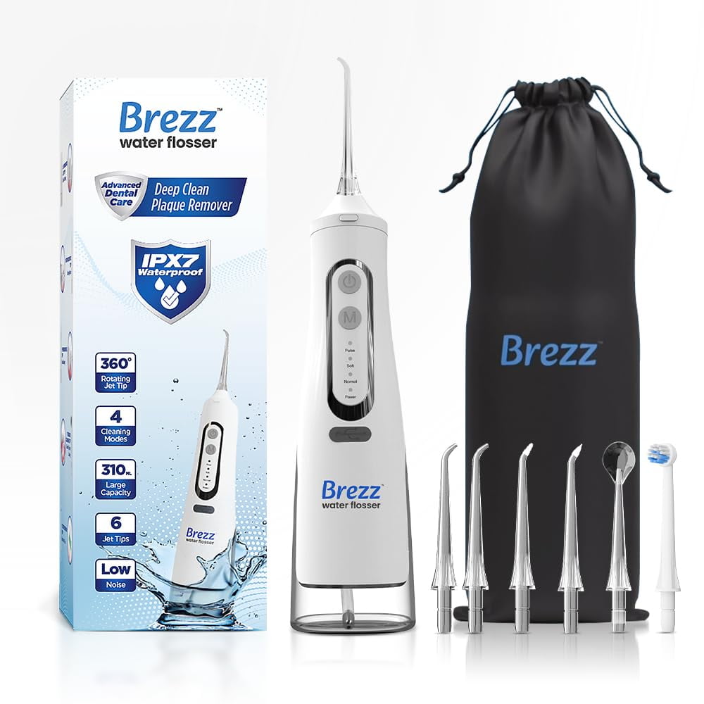 Brezz Water Dental Flosser KEF16 Pick:Professional for Teeth modes Cordless, Rechargeable IPX ...