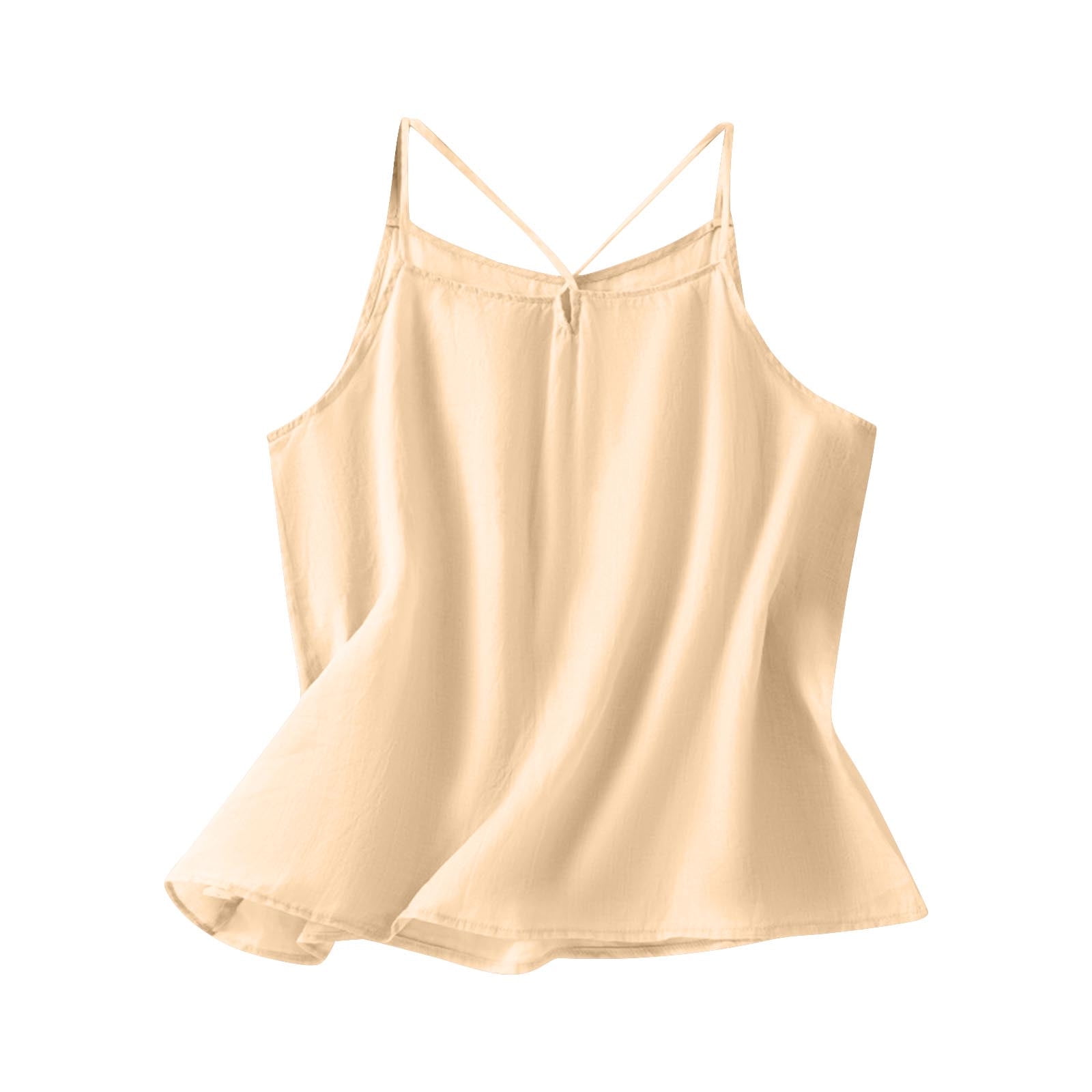 Brglopf Cotton Linen Camisole Tops for Women Spaghetti Strap Loose Fit ...