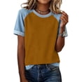 Brglopf Faux Denim Shirts for Women Plus Size Raglan Short Sleeve Denim ...